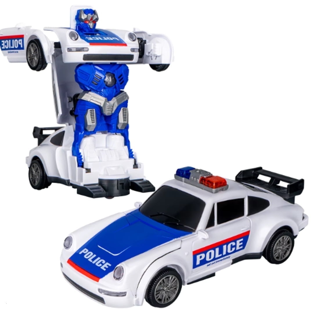 SE Transform Police Car Battery Operated Transforming Toys with ...