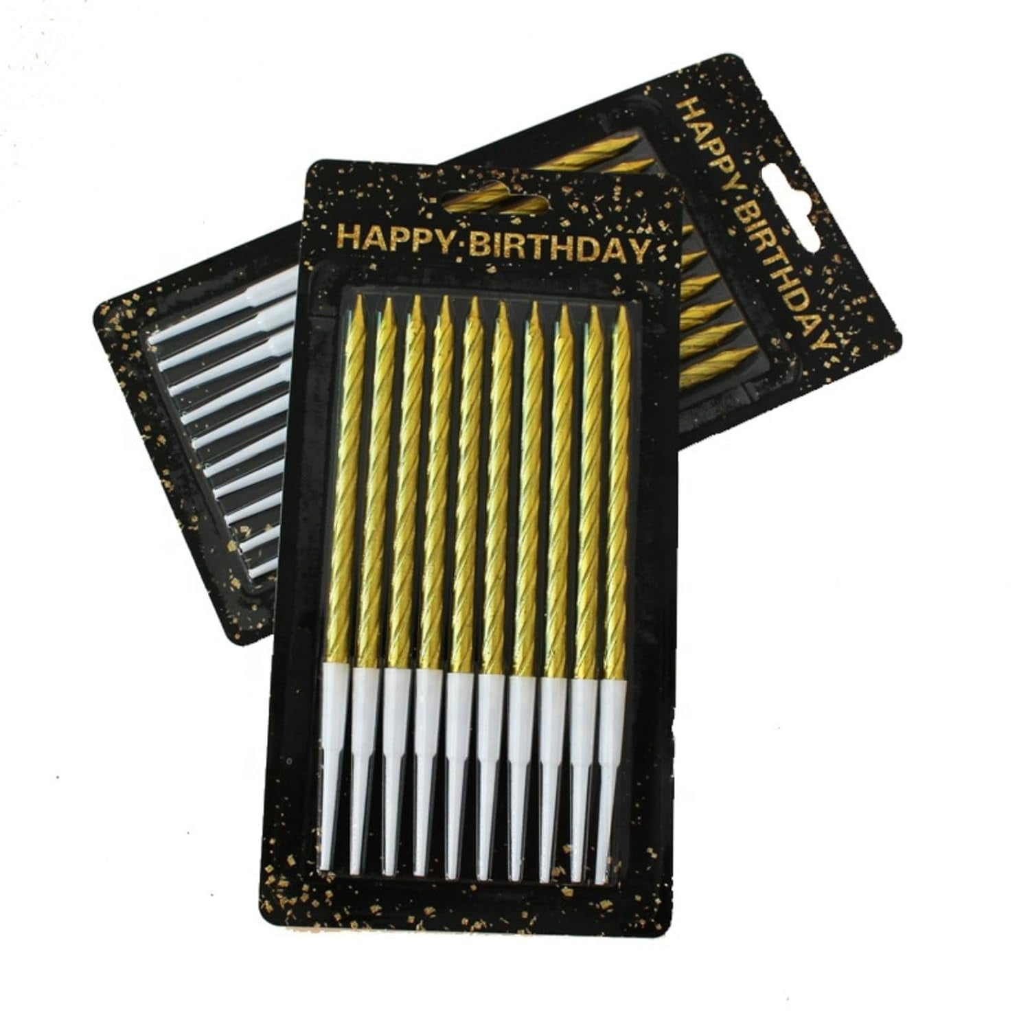 SE7EN Metallic Golden Spiral Candles 10 Pcs Golden Candles for Birthday ...