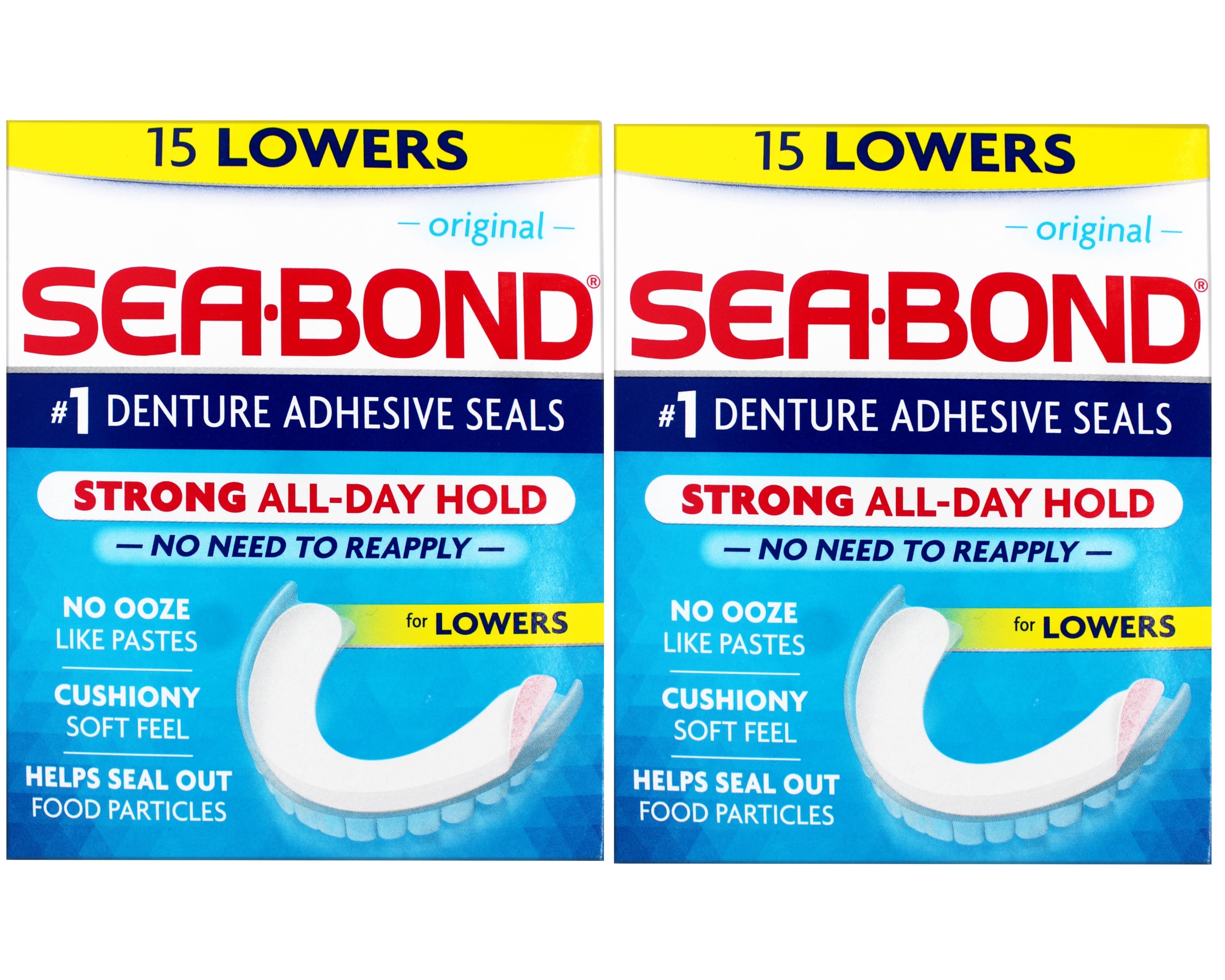 Sea-Bond, Denture Adhesive Seals, 15 Count, Original Lowers - Walmart.com