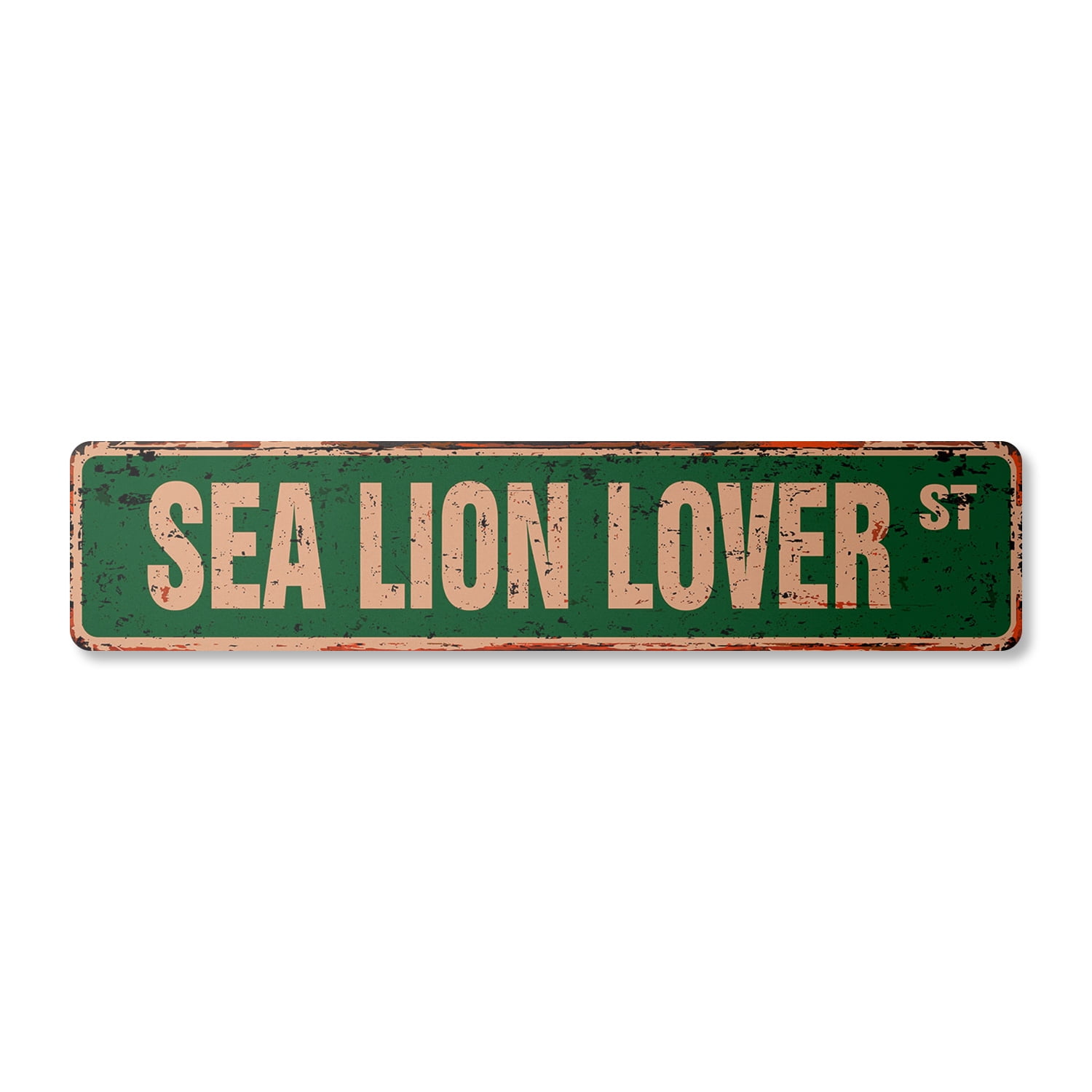 SEA LION LOVER Vintage Plastic Street Sign coastal animal mammal seals ...