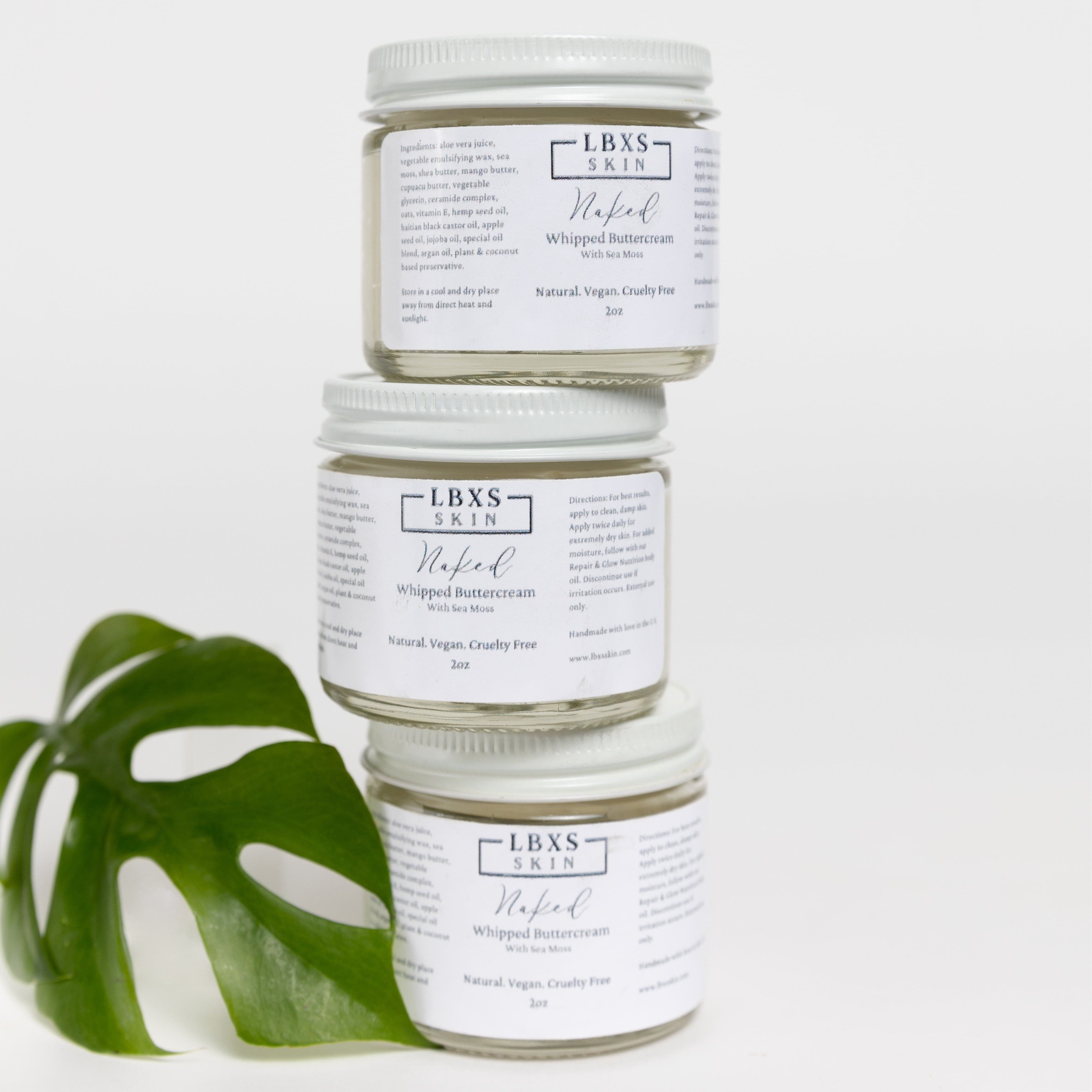 LBXS SKIN Sea Moss Infused Whipped Butter Moisturizing Body Cream, 2 oz ...