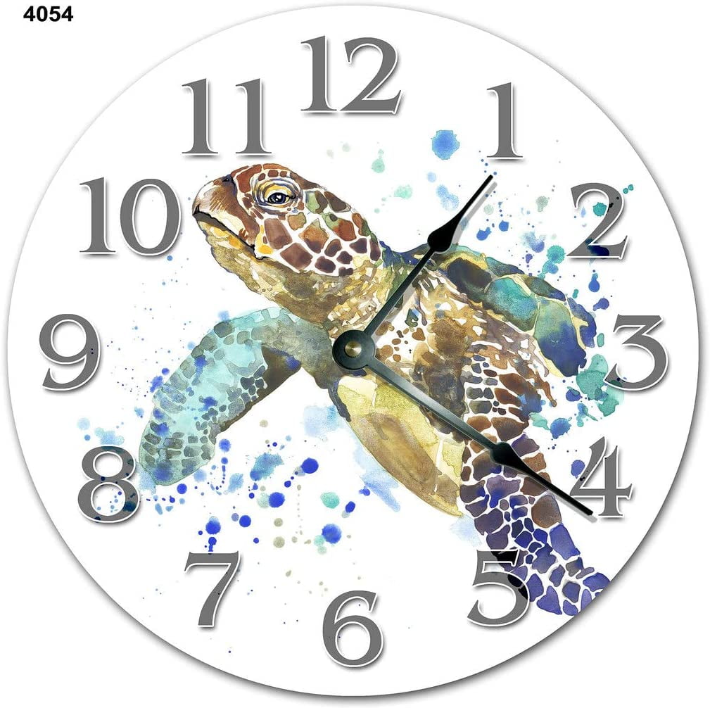 SEA Turtle Painting Art Clock - SEA Turtle Clock - Large Wall Clock ...