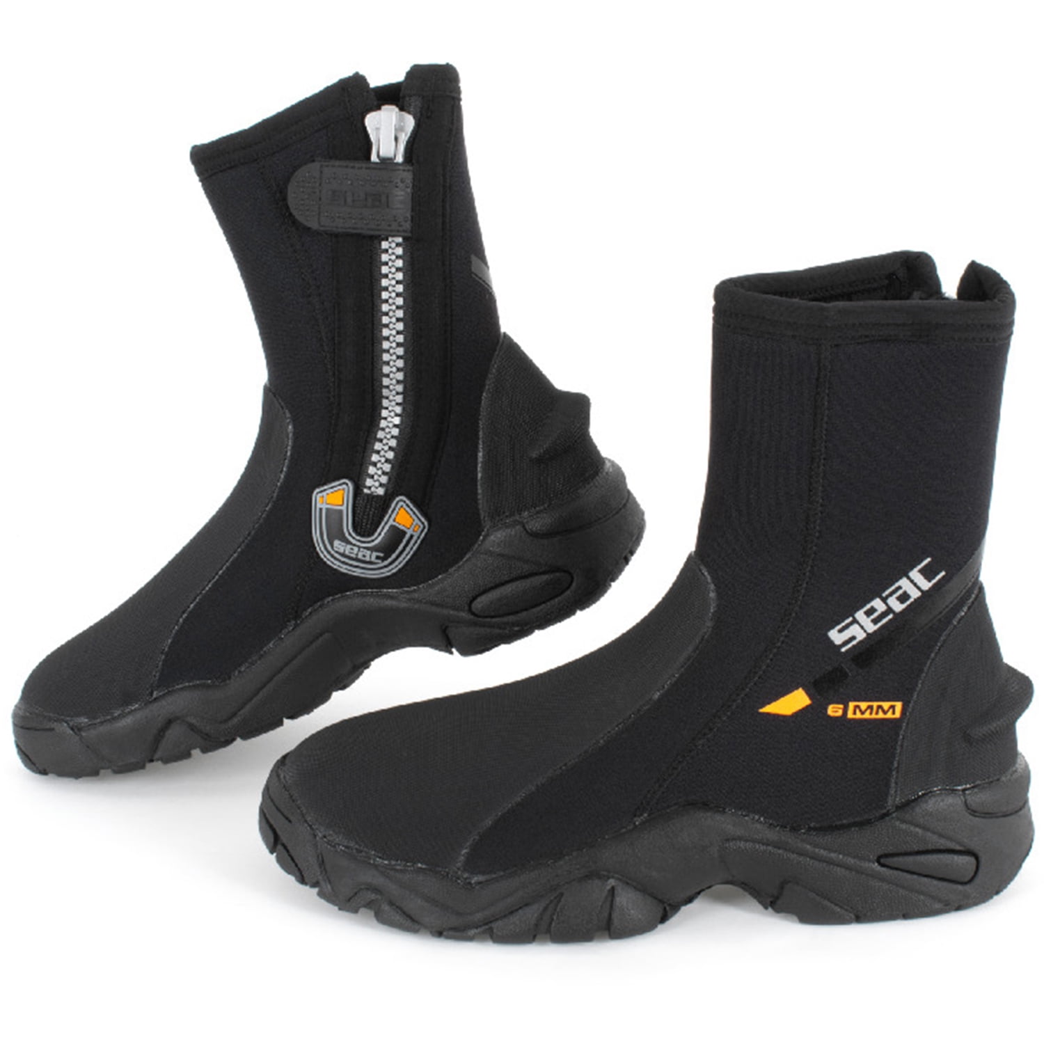 SEAC Pro HD 6mm Neoprene Scuba Boot Shoes with Side Zipper, Size 11 ...