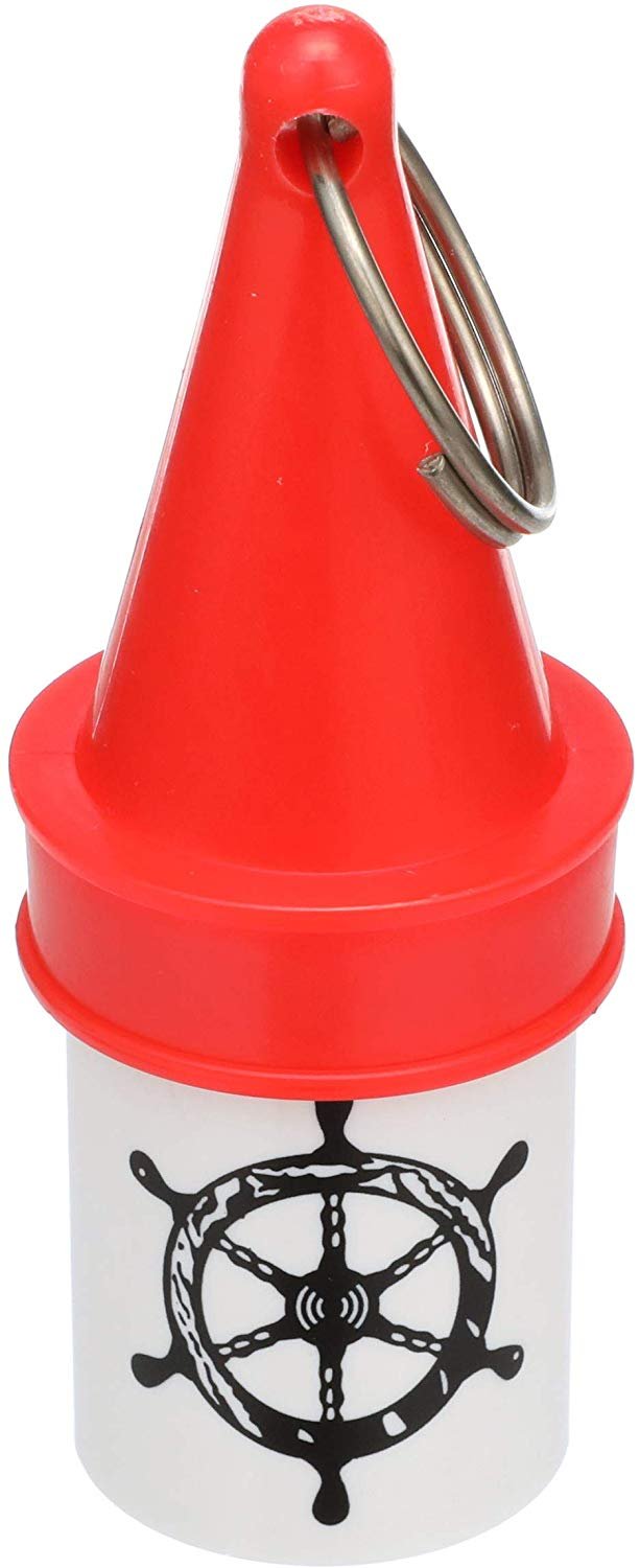 SEACHOICE 78081 High-Visibility Floating Key Buoy with Dry Storage, Red ...