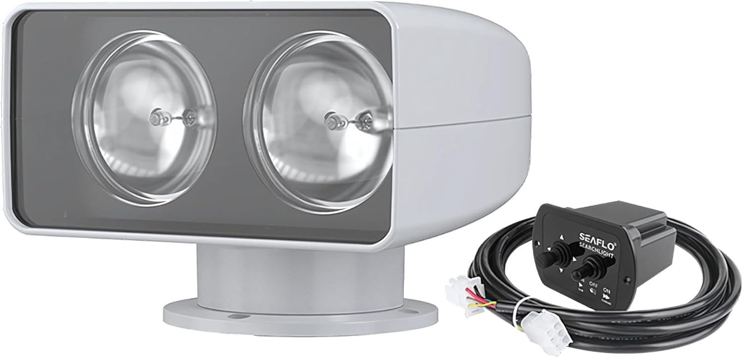 SEAFLO 03 Series 360° Rotating 12V DC Remote Control Halogen Boat ...