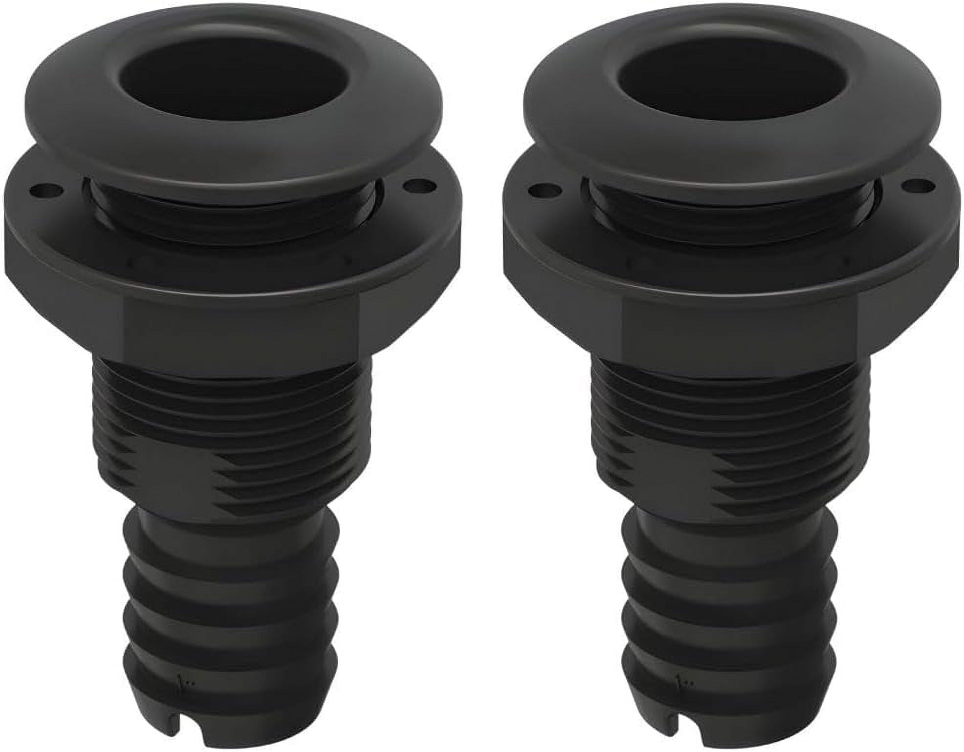 SEAFLO 1-1/4", Black (2-Pack) Thru Hulls Fitting Thru-Hull with Check ...