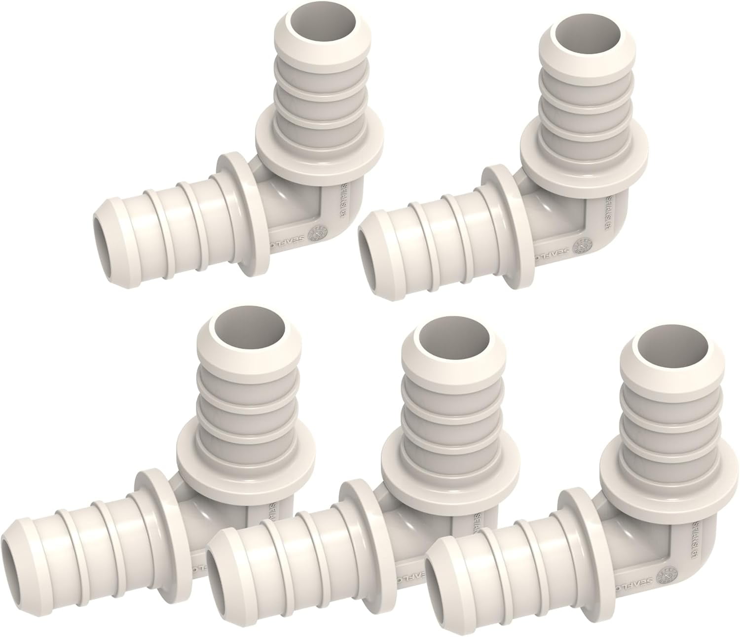 SEAFLO 1/2” PEX Elbow Coupling Fittings, 90° Barb x Barb Adapter – Corrosion-Resistant Plastic ...