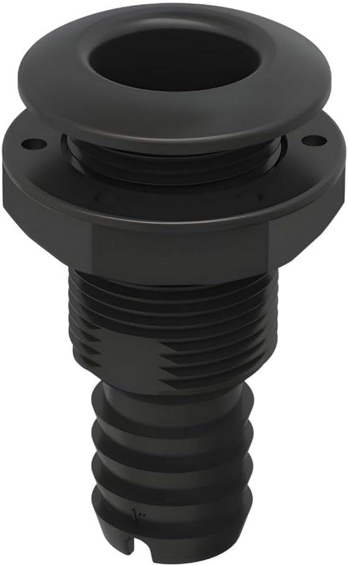 SEAFLO 1”, Black (1-Pack) Thru Hulls Fitting Thru-Hull with Check Valve ...