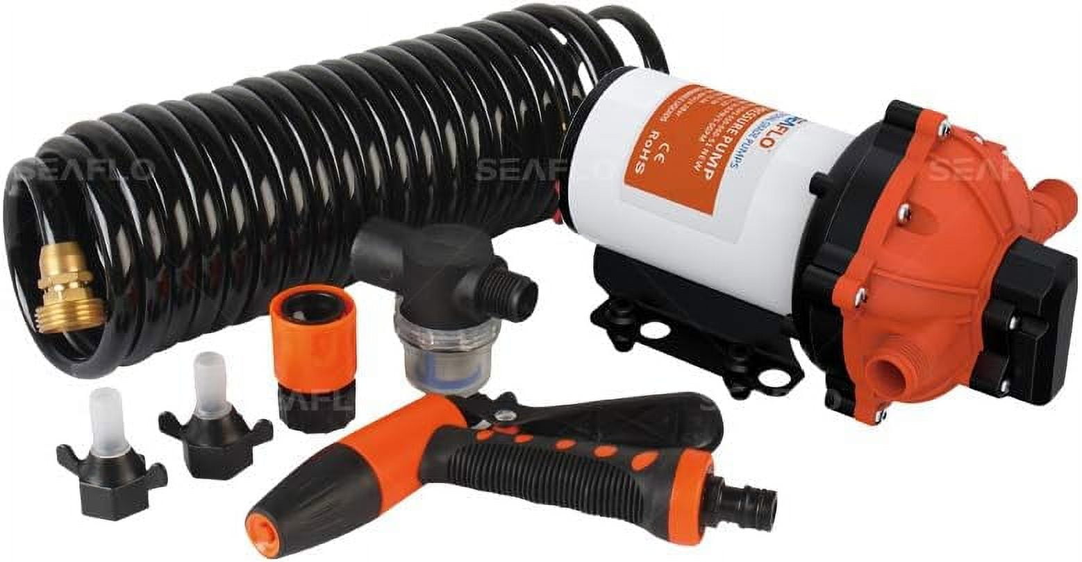 SEAFLO 12V 5.5 GPM 70 PSI Washdown Deck Pump KIT Rv Boat Marine 4 Year ...