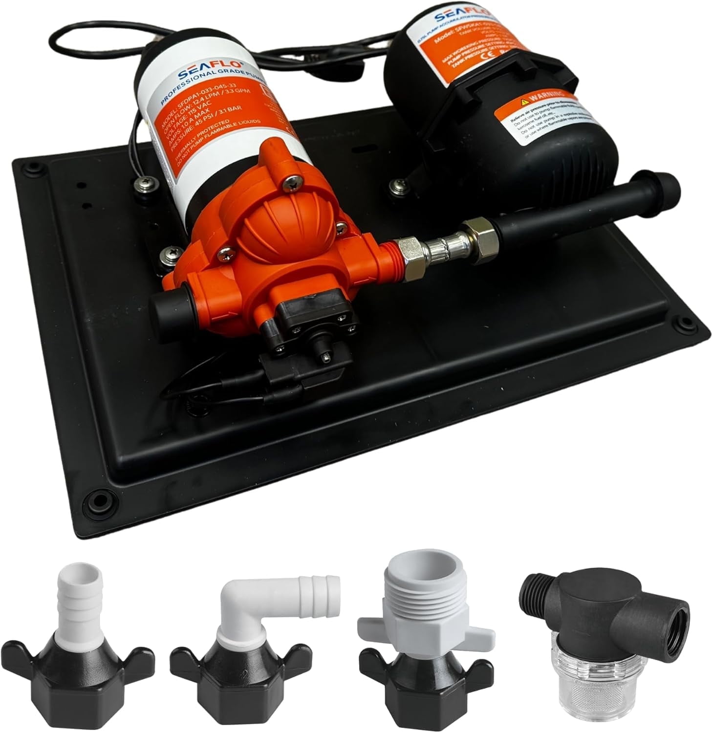 SEAFLO 33 Series Water Pump and Accumulator Tank System - 115V, 3.3 GPM ...