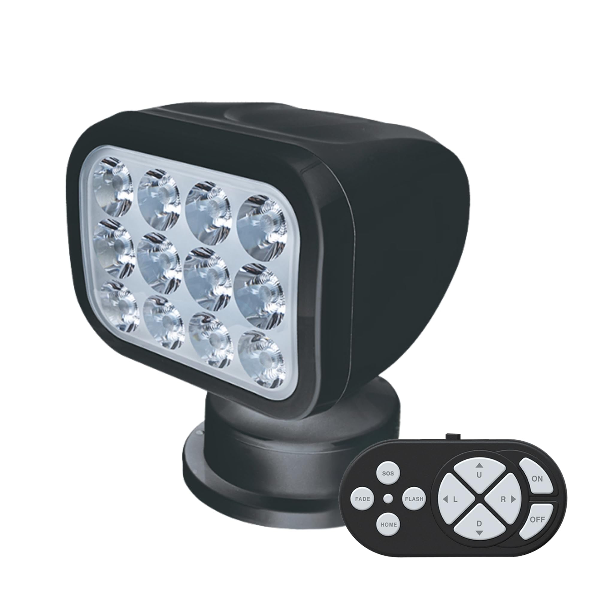 SEAFLO 360° Rotating Remote Control LED Searchlight, 10-30V, Auto-Reset ...