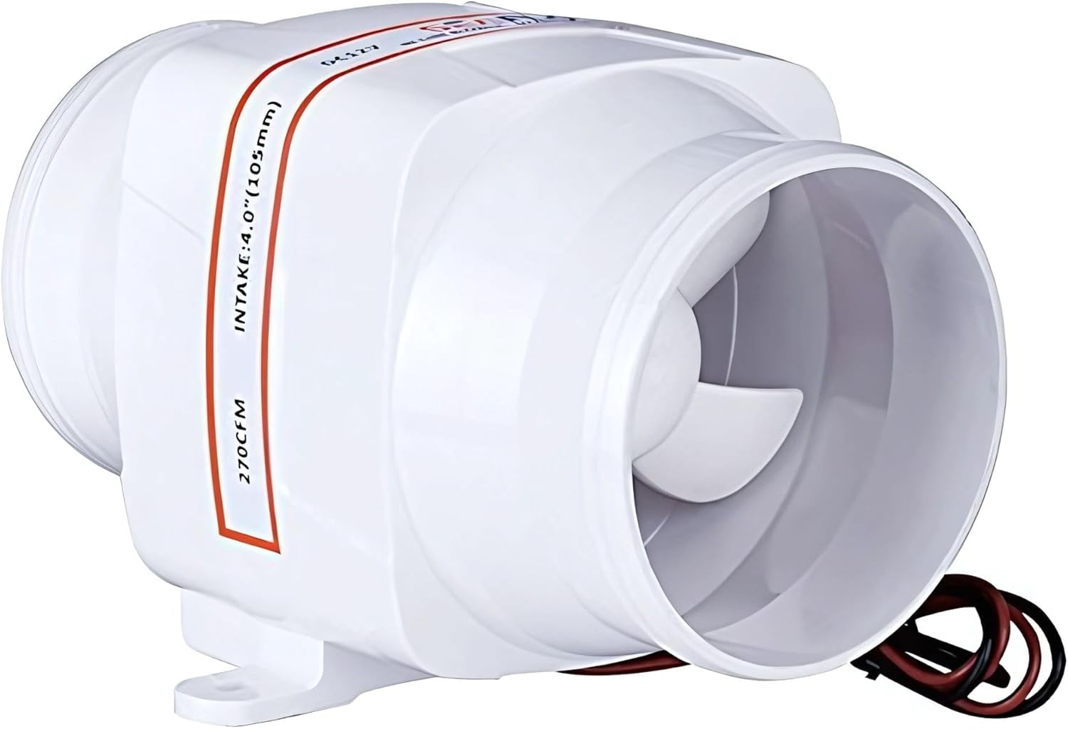 SEAFLO 4" in-Line Marine Bilge Air Blower 24V 270 CFM Quiet Boat White ...
