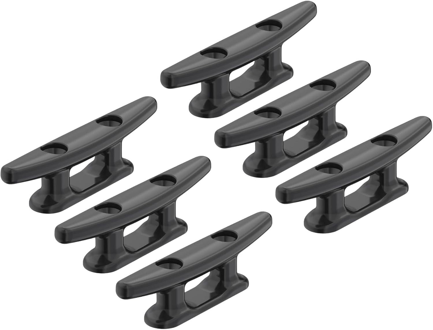 SEAFLO 8" Boat Cleat Black Nylon Dock Cleat Kayak Cleat(8", 6-Pack ...