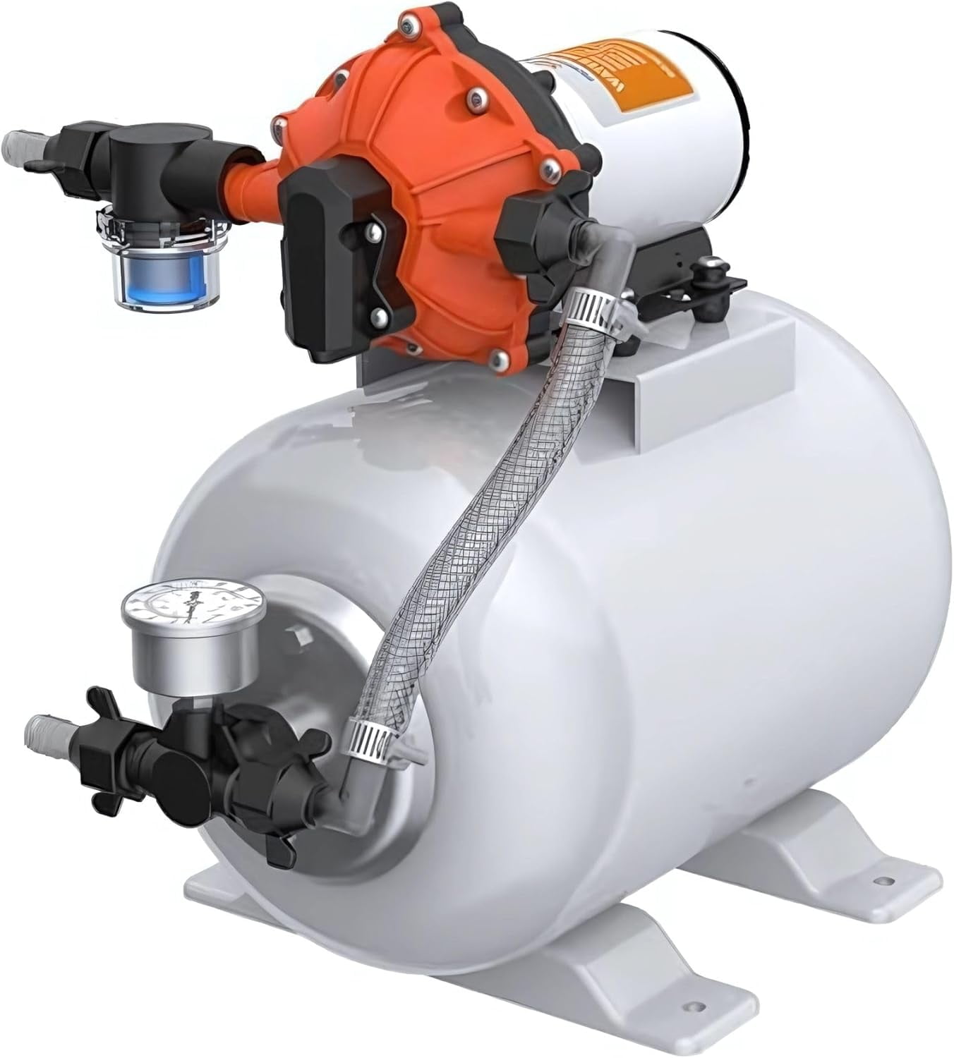 SEAFLO Marine Water Pump, 24V DC, 60 PSI, 5.5 GPM, 2 Gallon Accumulator ...