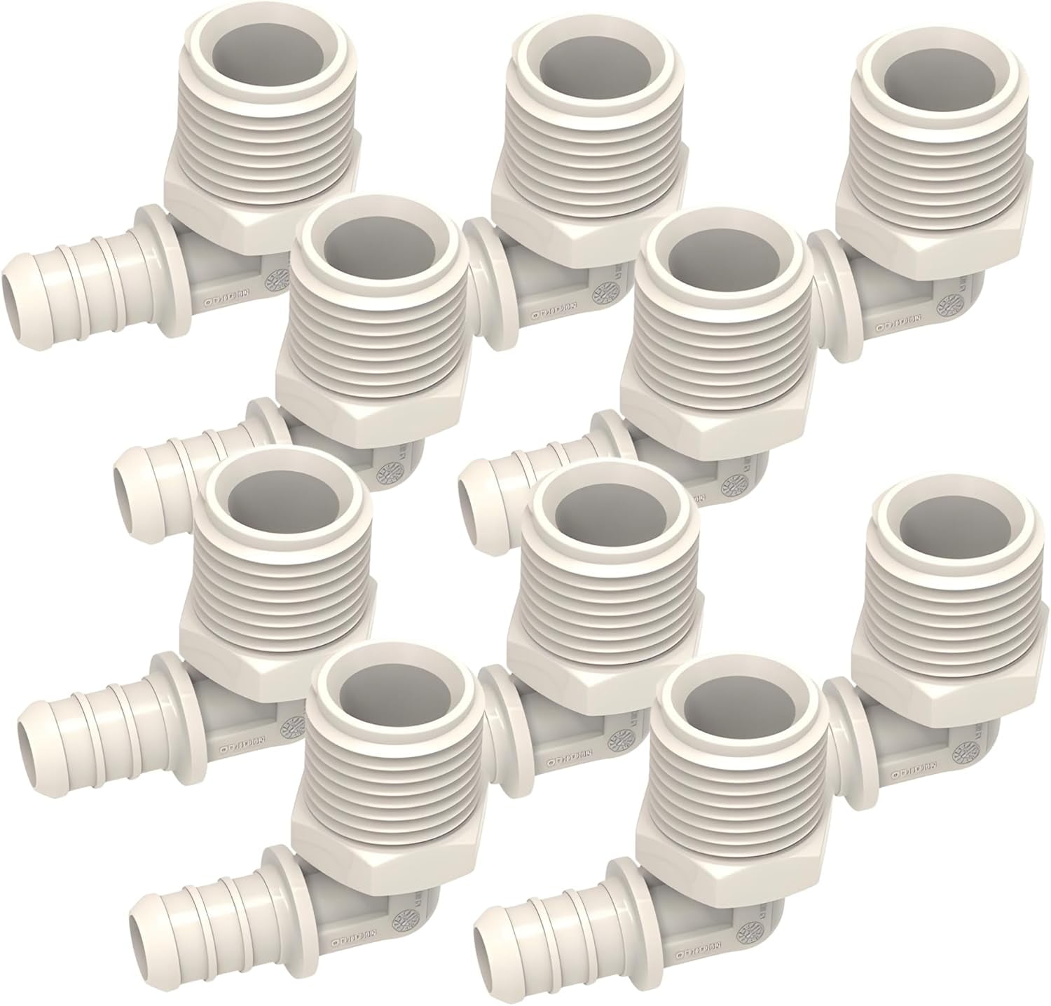 SEAFLO Plastic PEX Pipe Coupling Fitting 90 Degree 1/2"-14 MNPT x 1/2 ...