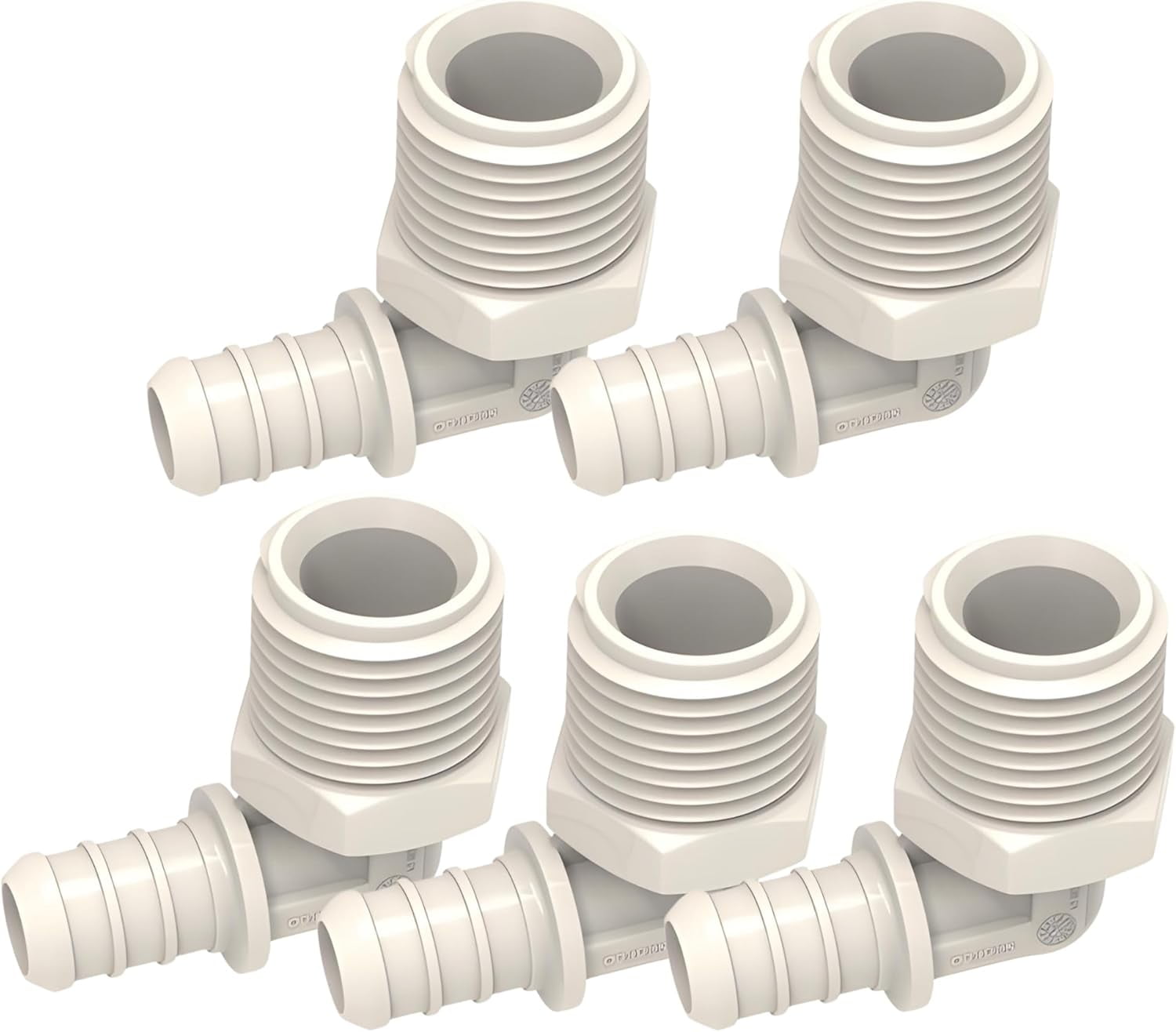 SEAFLO Plastic PEX Pipe Coupling Fitting 90 Degree 1/2"-14 MNPT x 1/2 ...