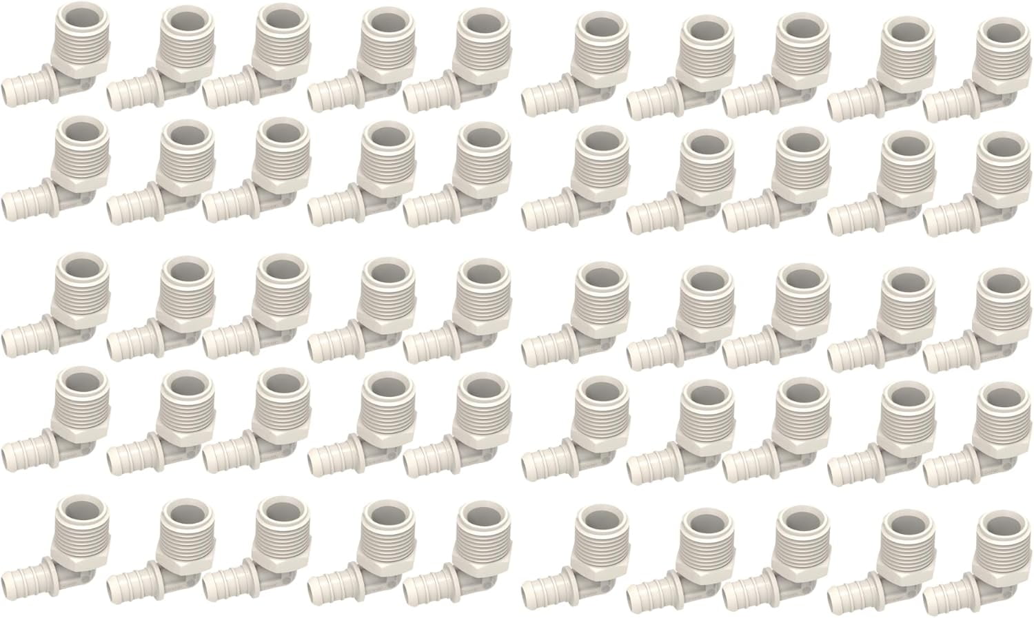 SEAFLO Plastic PEX Pipe Coupling Fitting 90 Degree 1/2"-14 MNPT x 1/2 ...