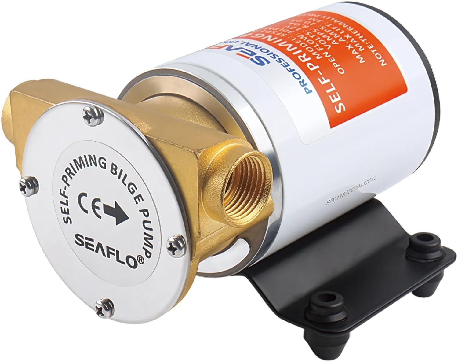 SEAFLO Self-Priming Impeller Bilge Pump - 12V DC, 8 GPM, 1/2-Inch FNPT ...