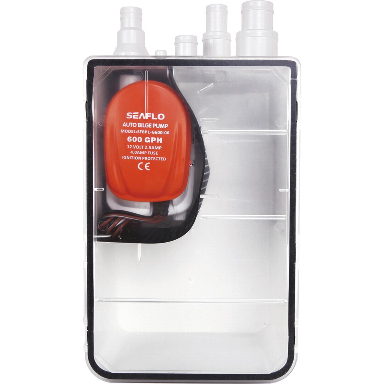 SEAFLO Shower Sump Pump System Box Multi Inlet 12V DC 750GPH with 2 ...