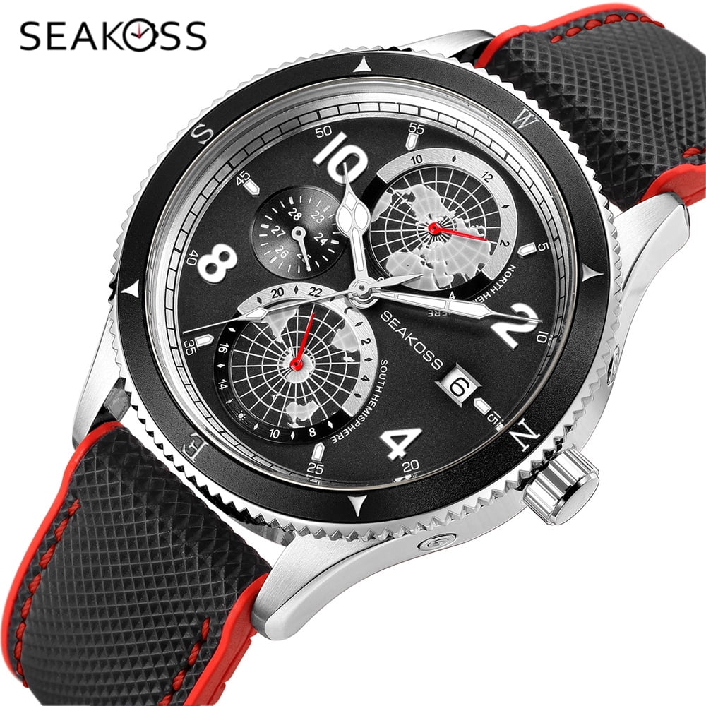 SEAKOSS 100M Men's Diving Watch Automatic Mechanical Wristwatches Super ...