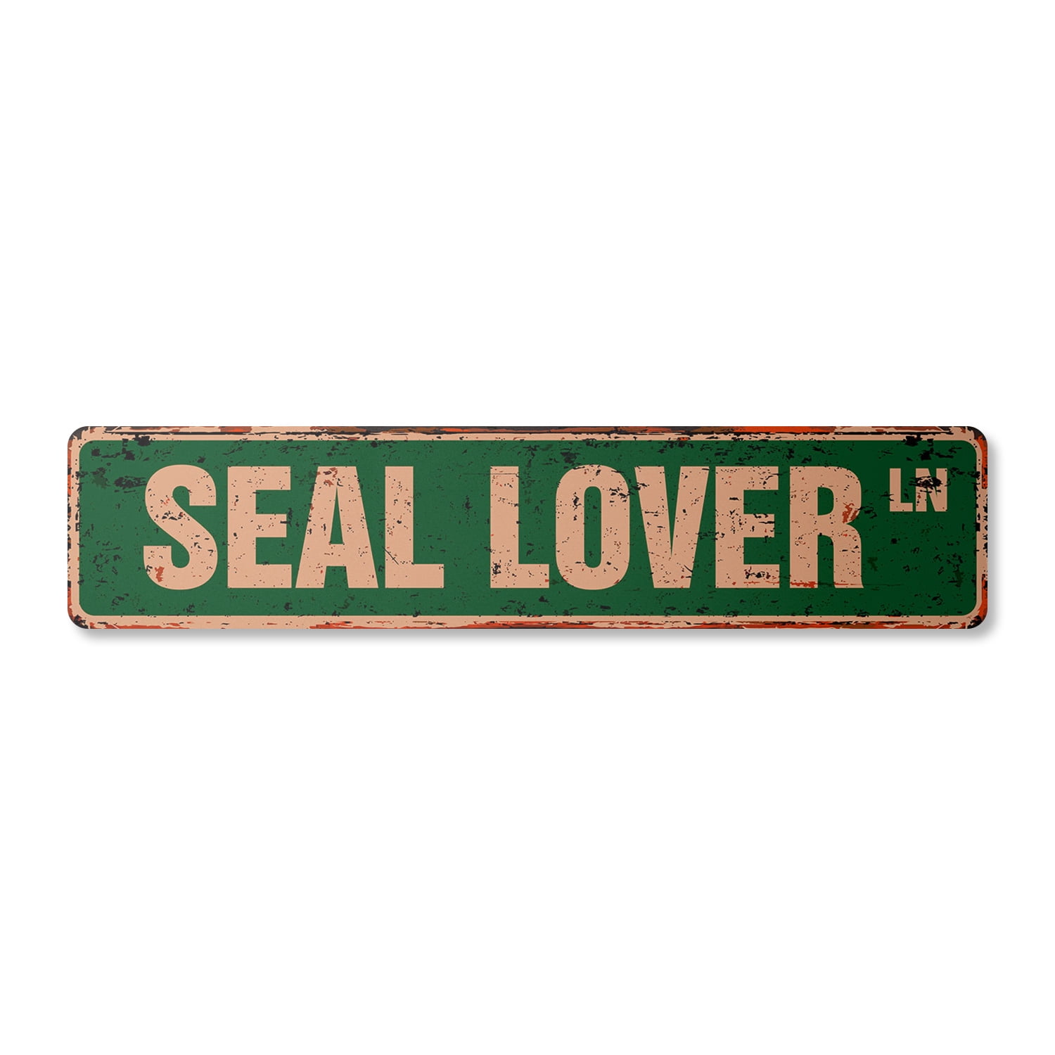 SEAL LOVER Vintage Plastic Street Sign animal mammal seals flippers sea ...
