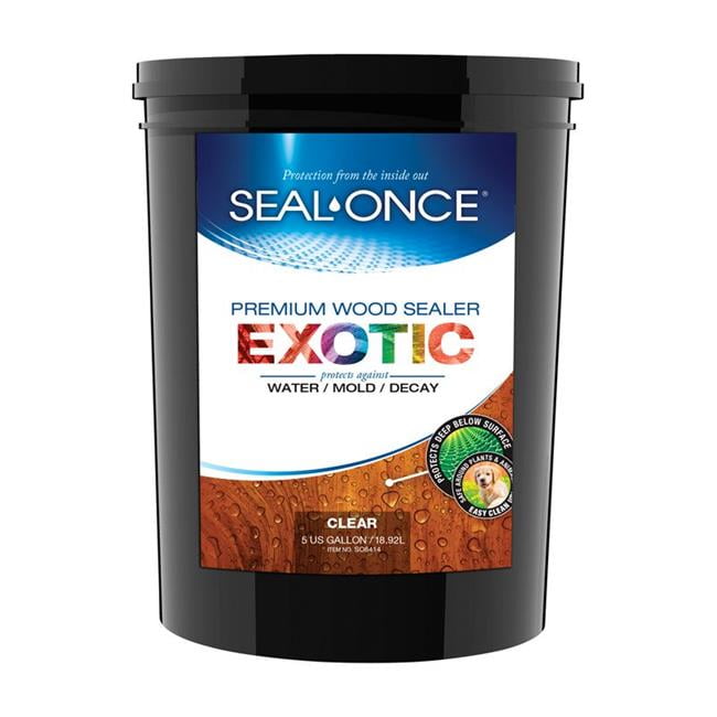 SEAL-ONCE EXOTIC Premium wood sealer, waterproofer & stain. 5-Gallon ...