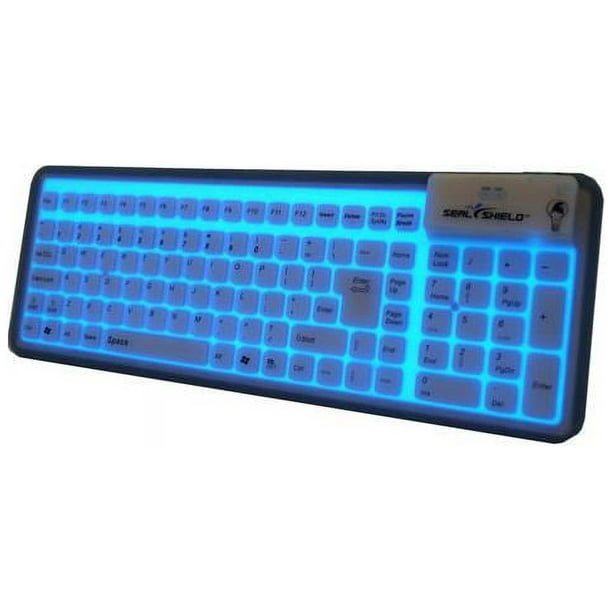 Seal Shield Seal Glow Washable Keyboard 106-Key USB Black S106G2 ...