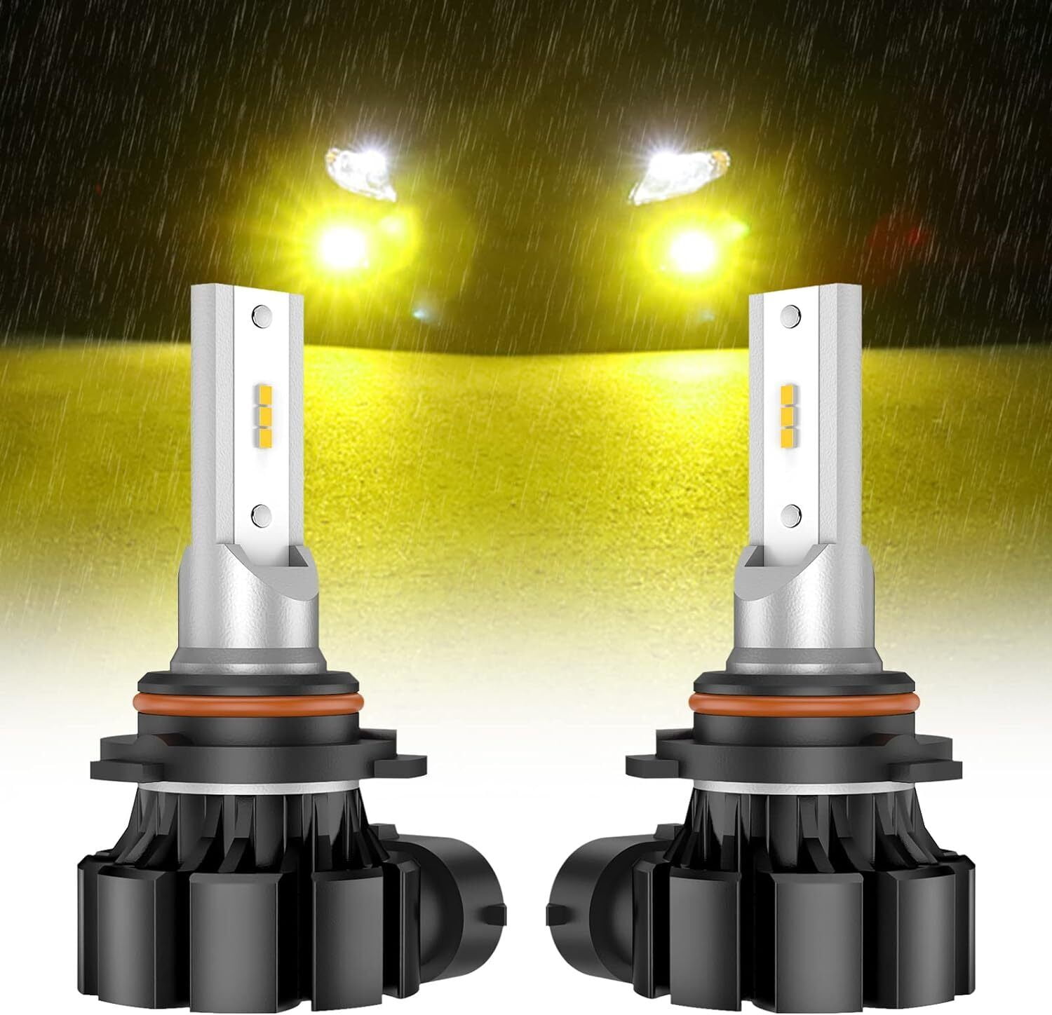 SEALIGHT 9006 LED Fog Light Bulbs 3000K Yellow 4000 Lumens 9006 HB4 DRL ...