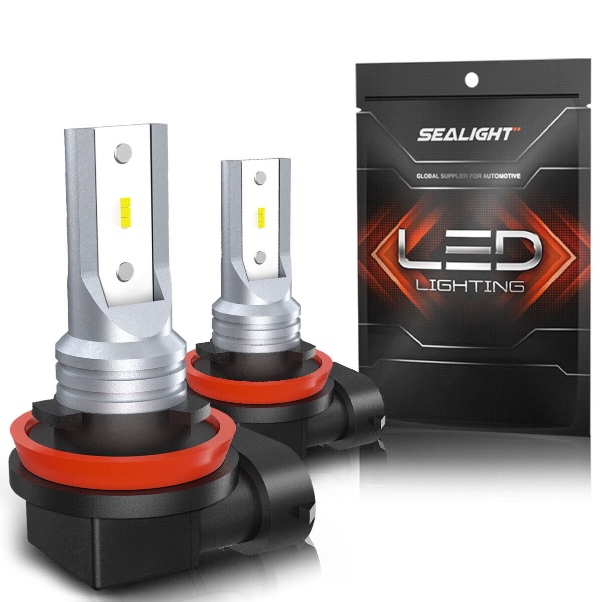 SEALIGHT F2S H11/H8/H16 6000K Super Bright White LED Fog Light Bulbs ...