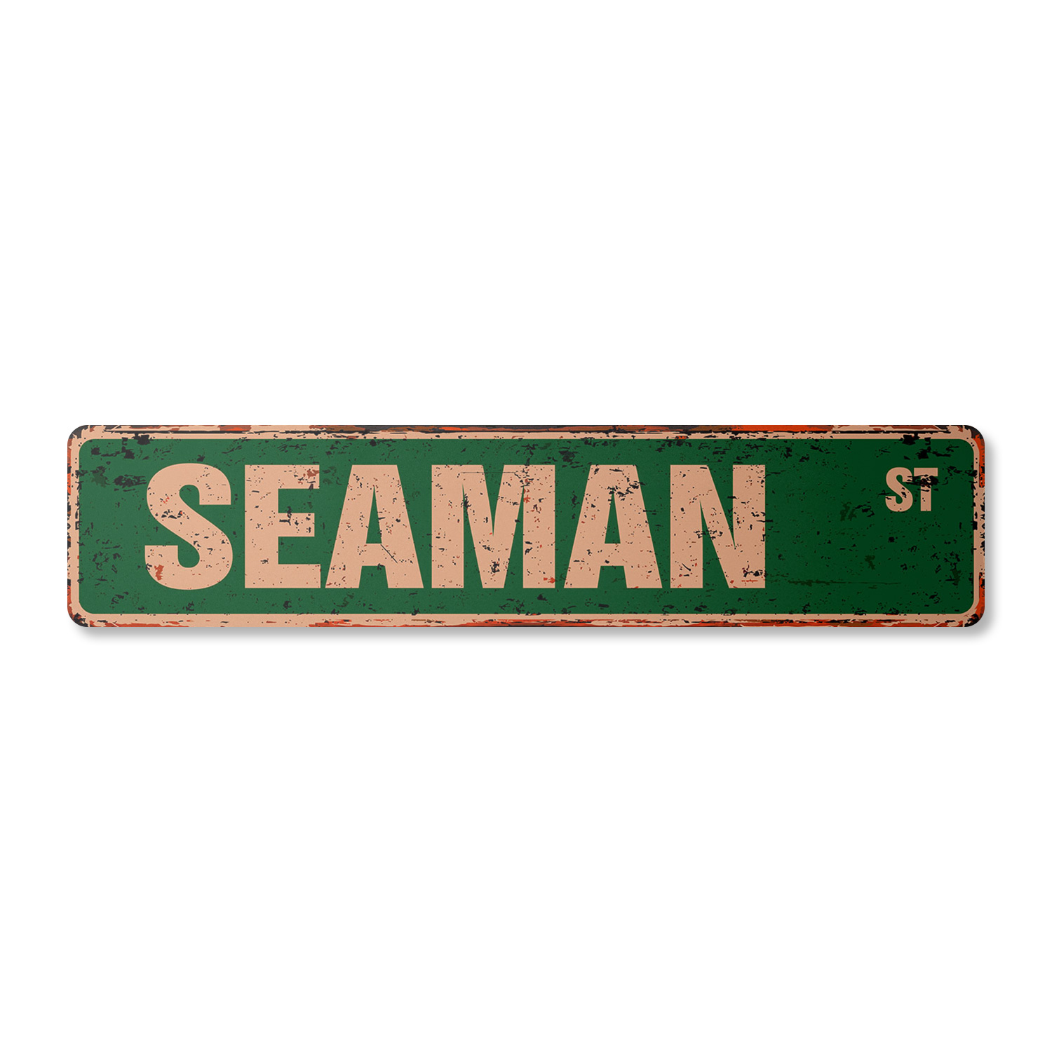 SEAMAN Vintage Aluminum Street Sign Naval US Navy USA military rustic ...