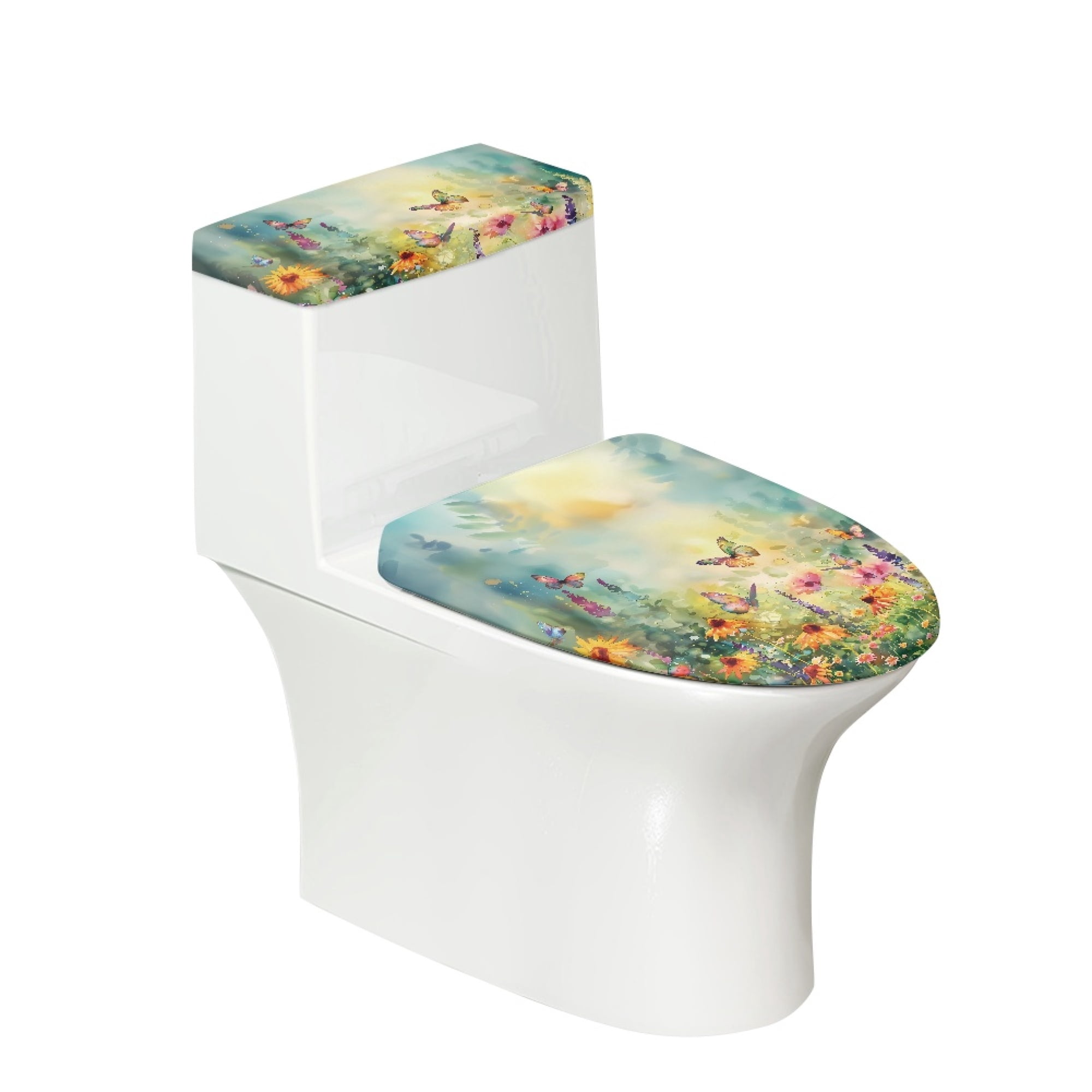SEANATIVE 2 PCS Toilet Lid Cover and Toilet Tank Lid Cover Comfortable ...