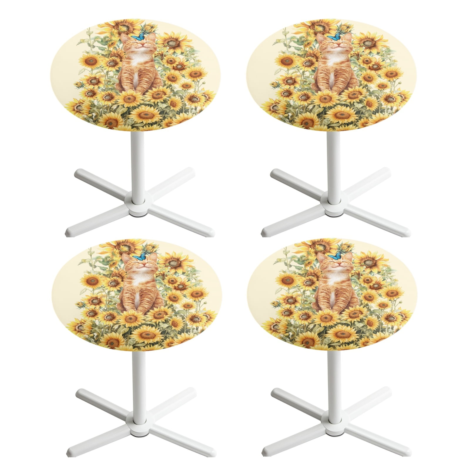 SEANATIVE 24 x 24 Inch Round Highboy Cocktail Table Covers Set of 4 ...