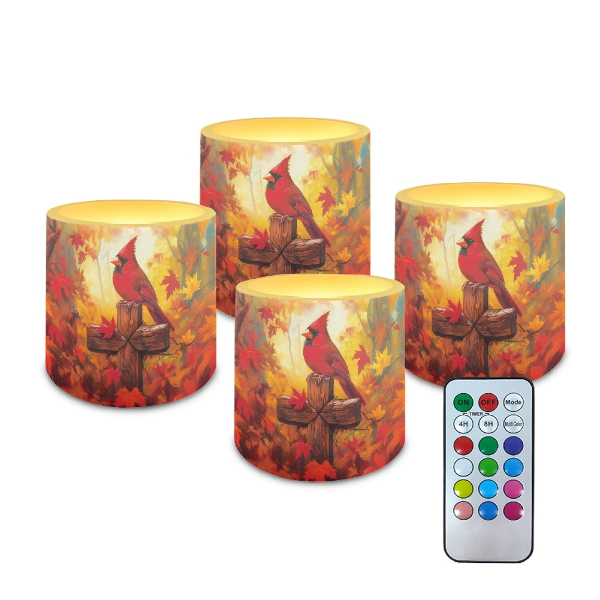 SEANATIVE 4 PCS LED Flameless Candles Multi-Color Flickering Realistic ...