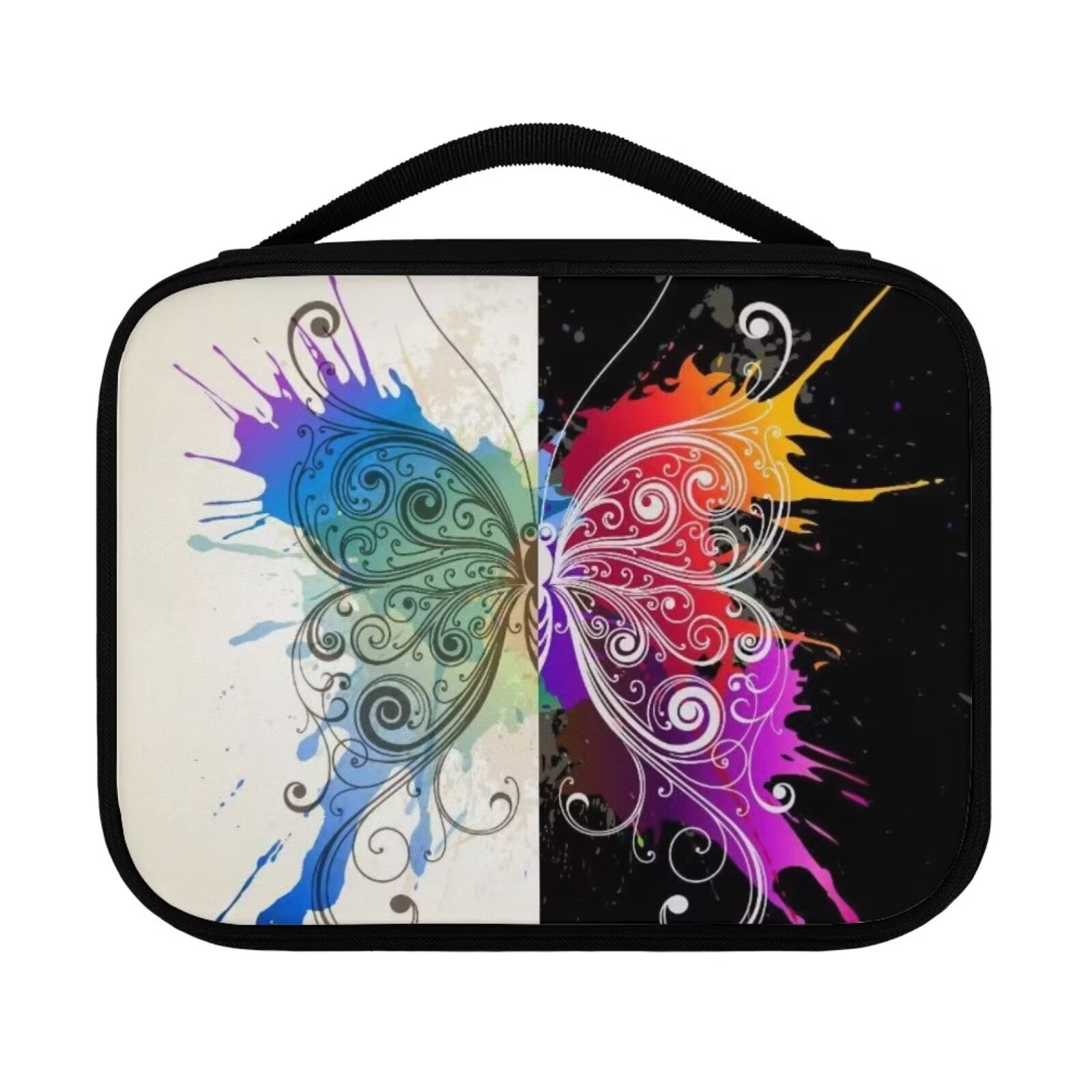 SEANATIVE Aesthetic Bible Case with Handle Leisure Splash-Ink Butterfly Scripture Bag Large ...