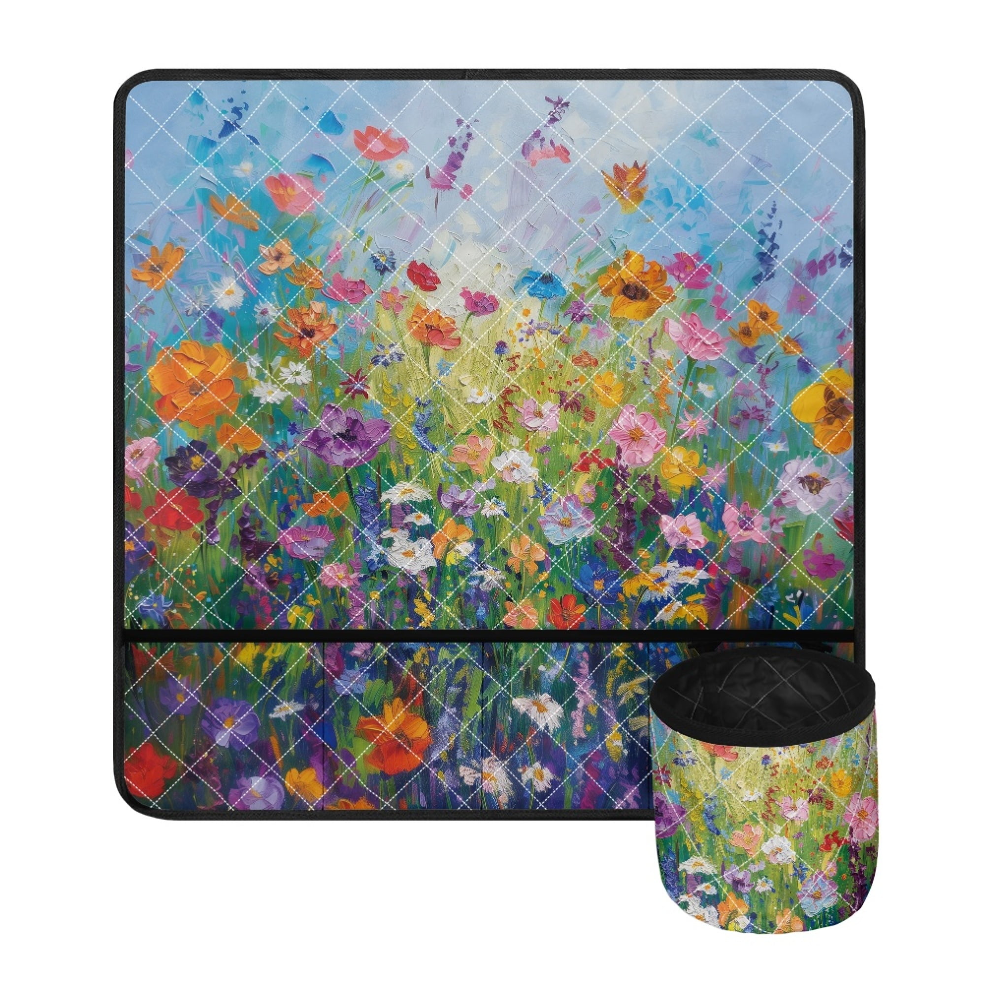 SEANATIVE Aesthetic Flowers Sewing Machine Mat with Pockets Water ...