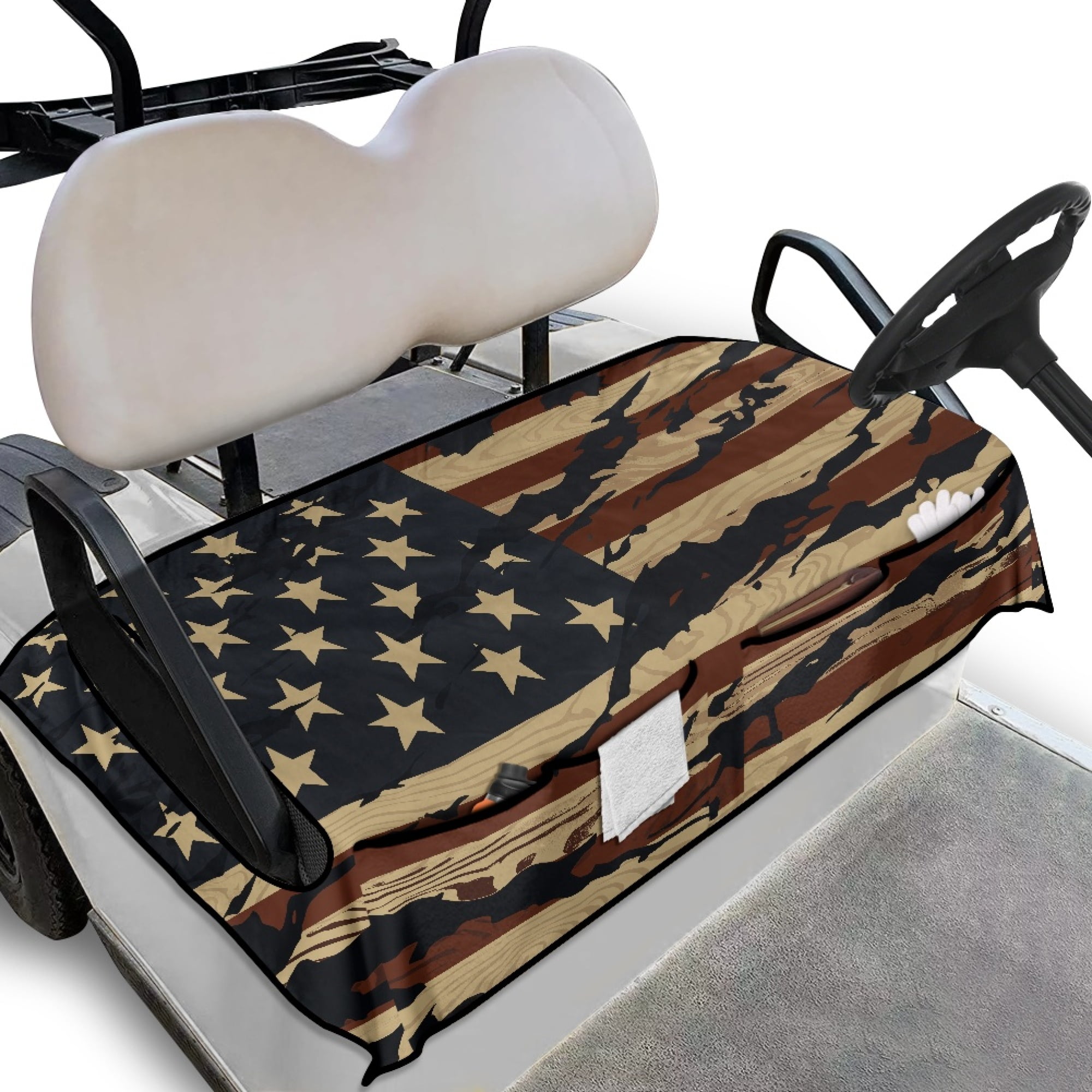 SEANATIVE American Flag Golf Cart Seat Cover Soft Golf Cart Seat Towel ...