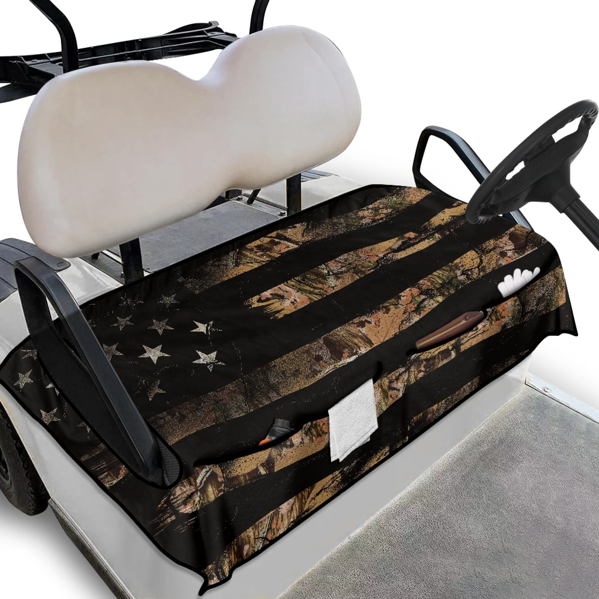 SEANATIVE American Flag Golf Cart Seat Covers Club Car Camo Golf Cart ...