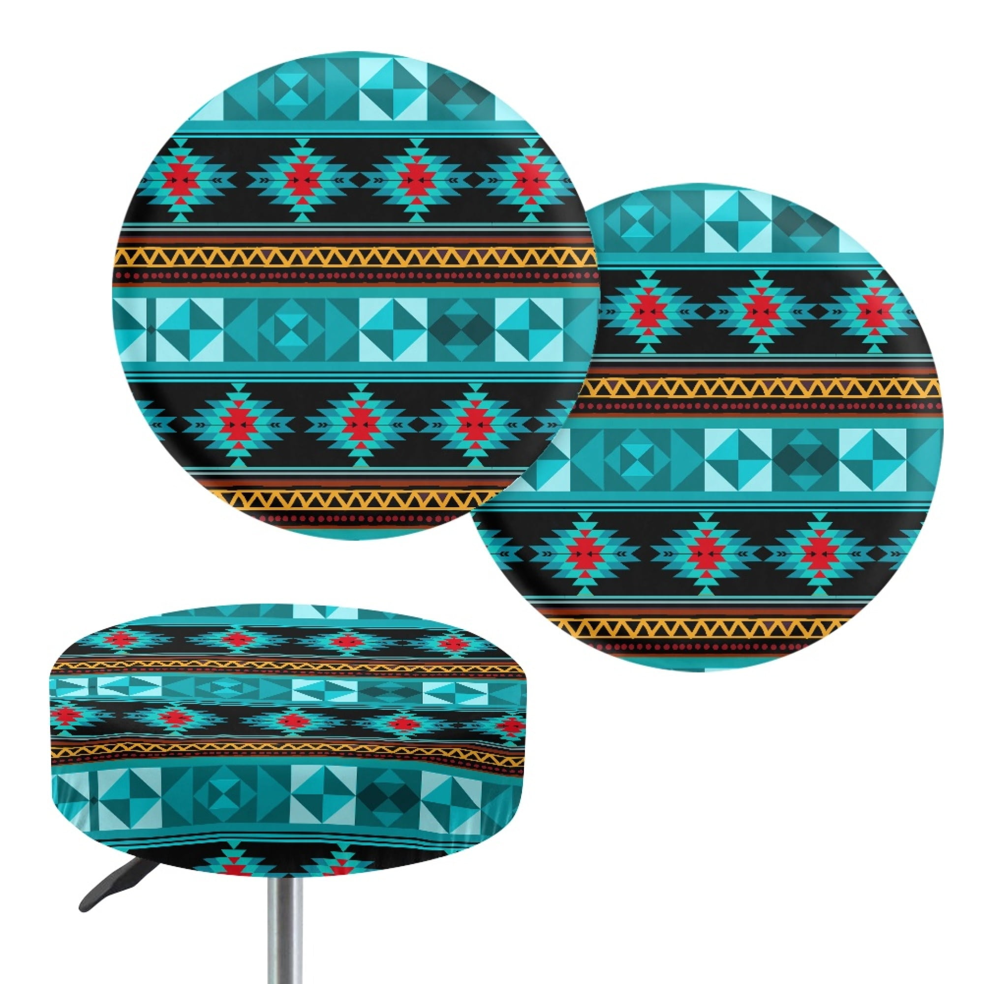 SEANATIVE Aztec Ethnic Geometric Stool Covers Round 14"-16" 2 Piece ...