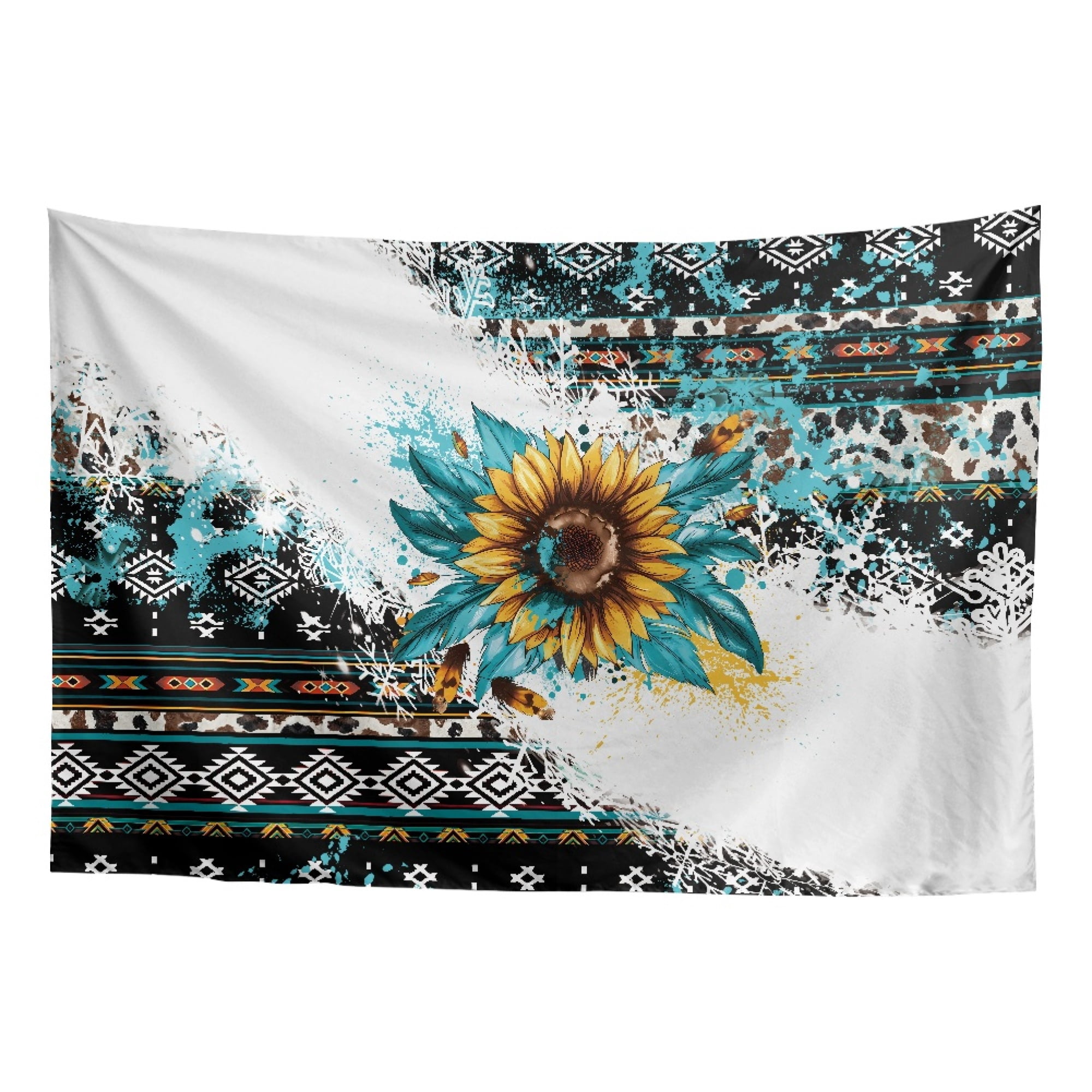 SEANATIVE Aztec Ethnic Sunflower Tapestry Wall Tapestry 36H*24W Hanging ...