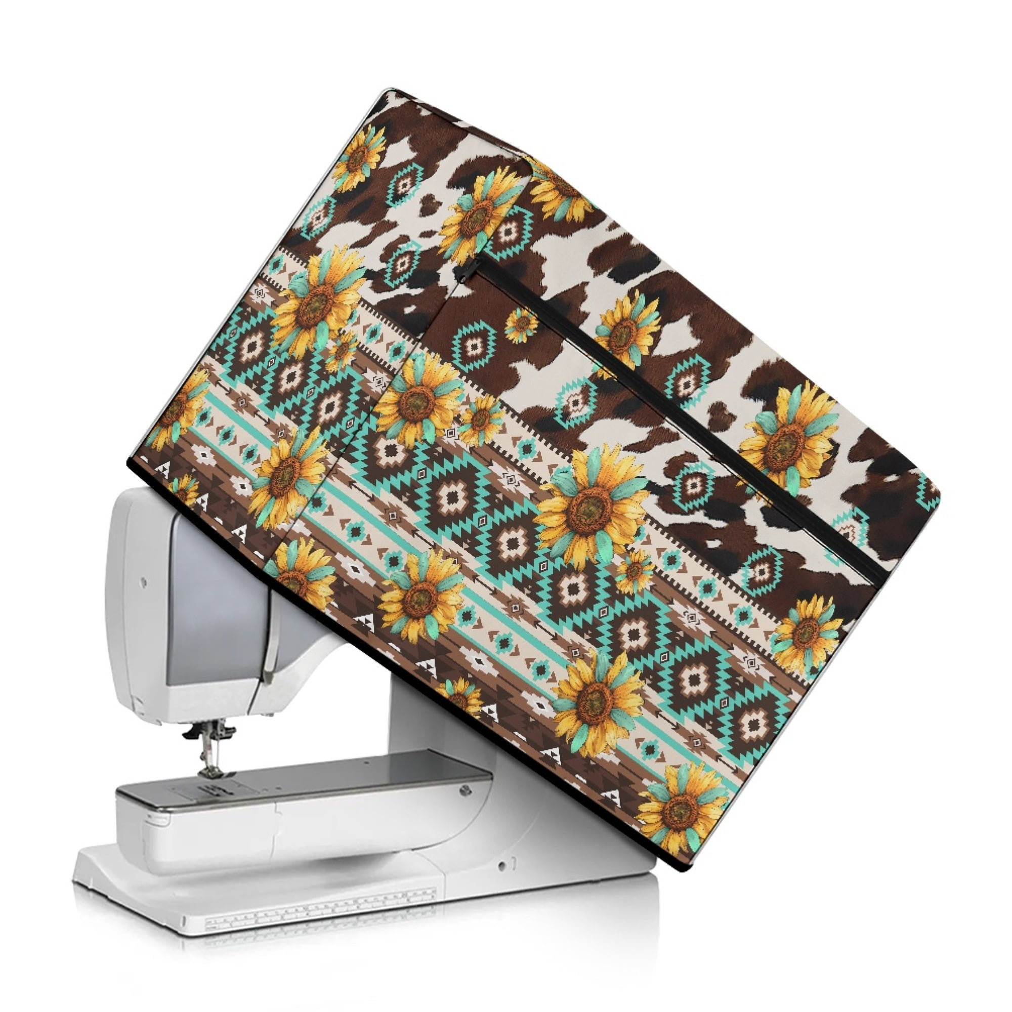 SEANATIVE Aztec Tribal Sewing Machine Dust Cover Sunflower Cow Print ...