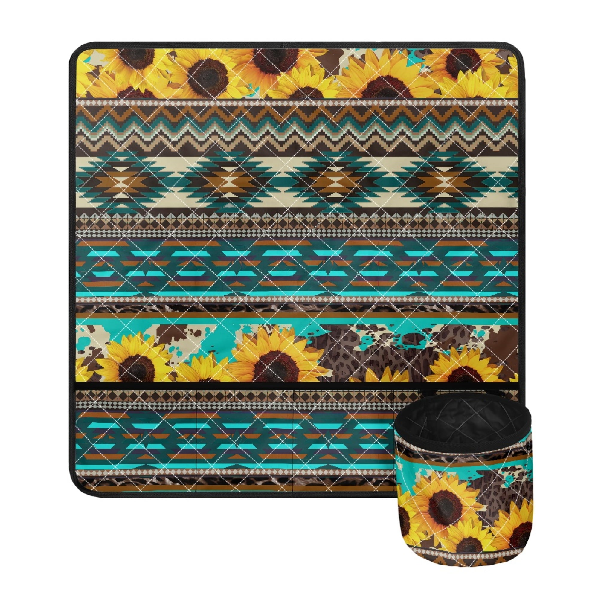 SEANATIVE Aztec Tribal Sunflower Sewing Machine Mat with Small Cylinder ...