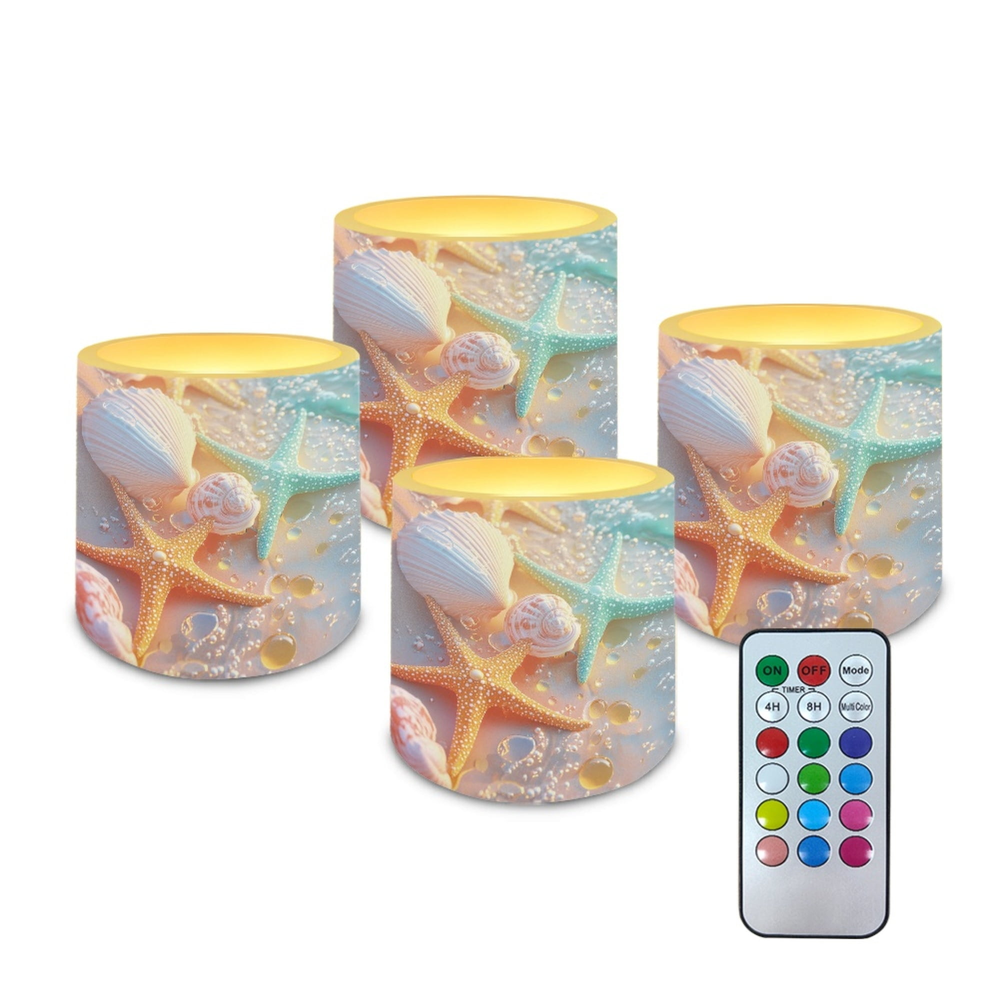 SEANATIVE Battery Operated LED Candles Set of 4 Remote and Timer ...