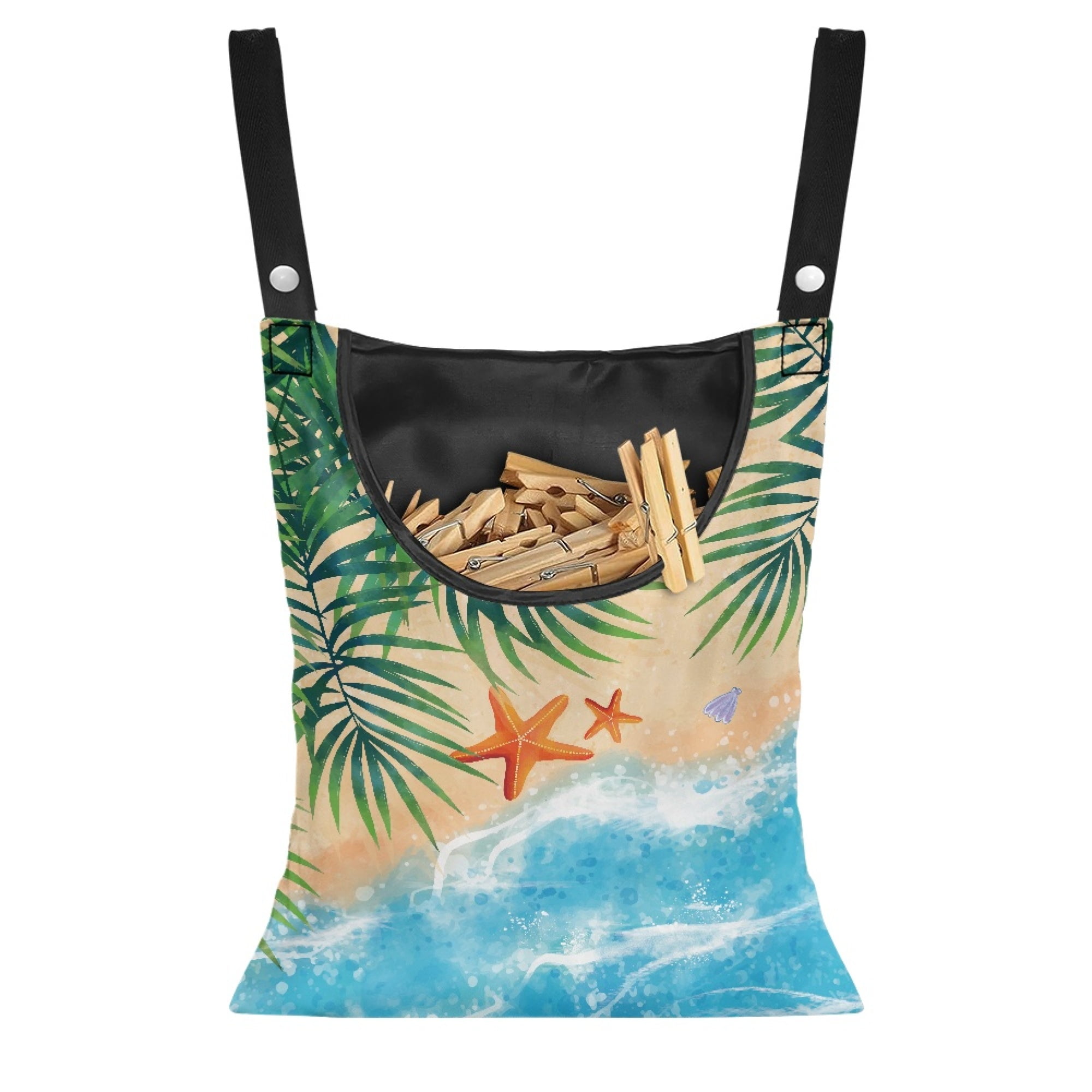 SEANATIVE Beach Starfish Clothespin Bag with Hanging Hook Soft Clothes ...