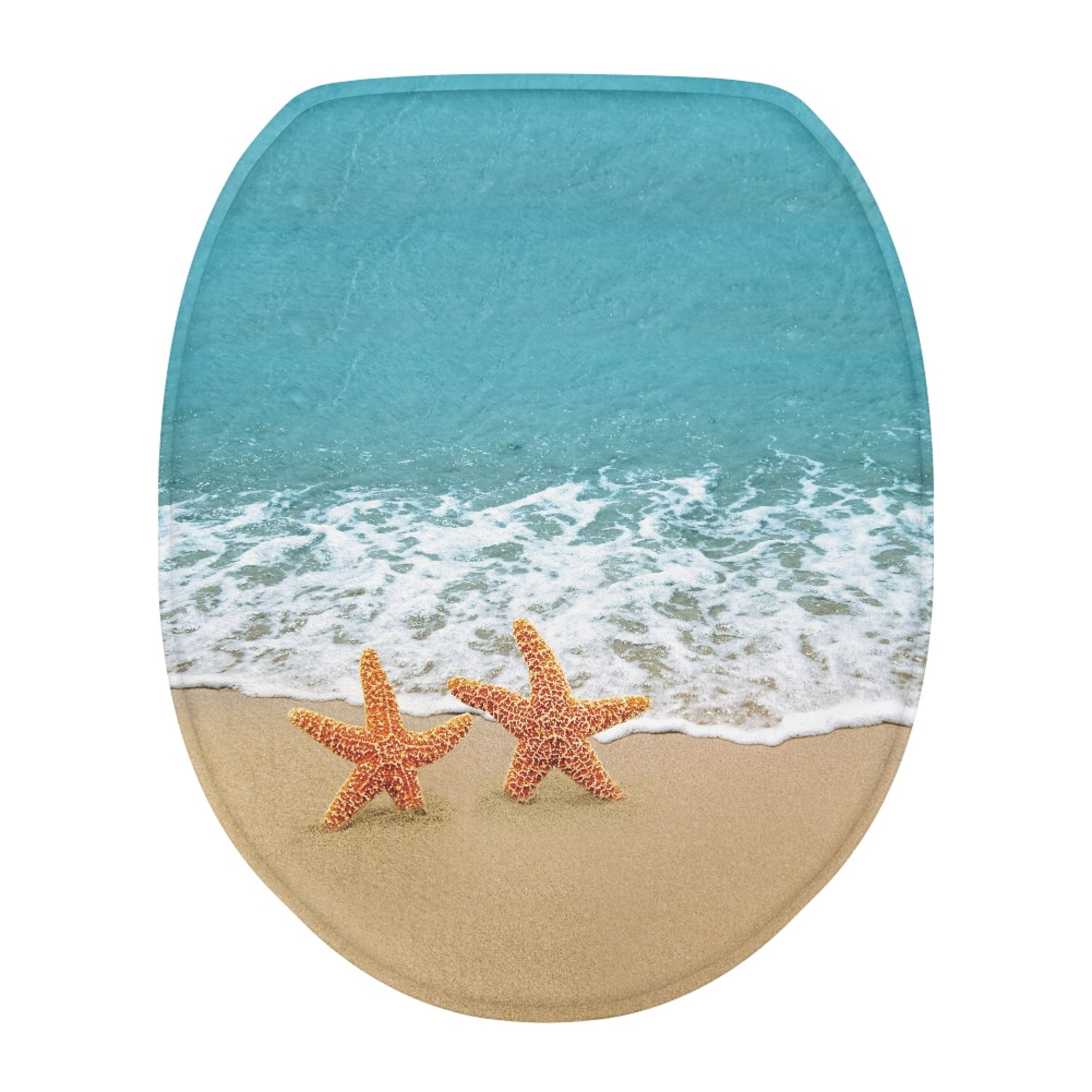 SEANATIVE Beach Starfish Elongated Toilet Seat Cover for Bathroom ...