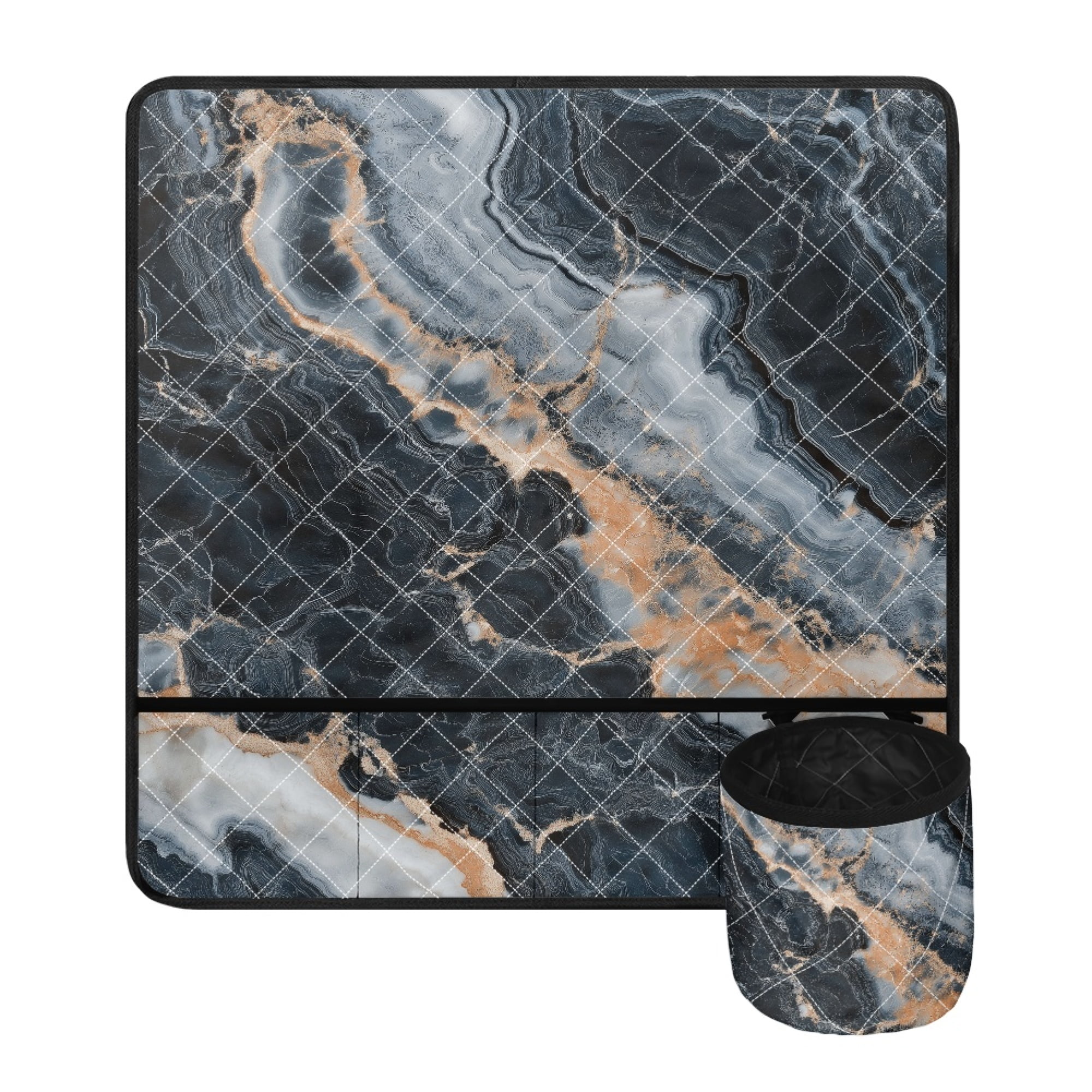 SEANATIVE Black Gold Marble Sewing Machine Pad Foldable Sewing Machine ...