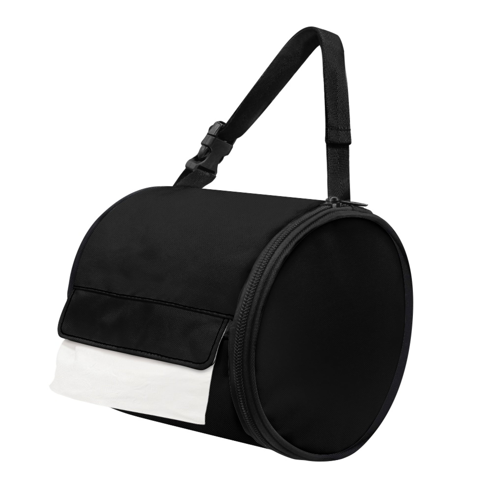 SEANATIVE Black Round Tissue Holder Bag Home Decor Easy to Clean ...