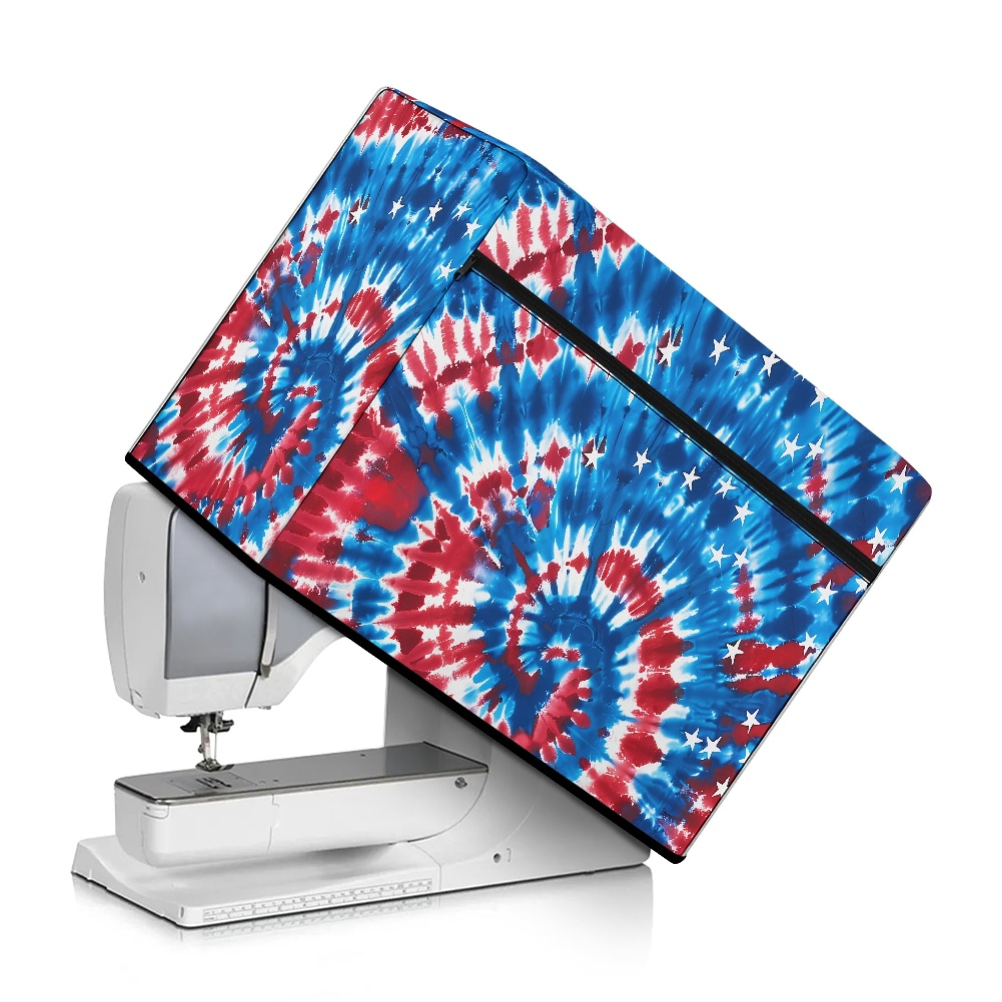 SEANATIVE Blue Red Tie Dye Cover for Sewing Machine Foldable Sewing ...