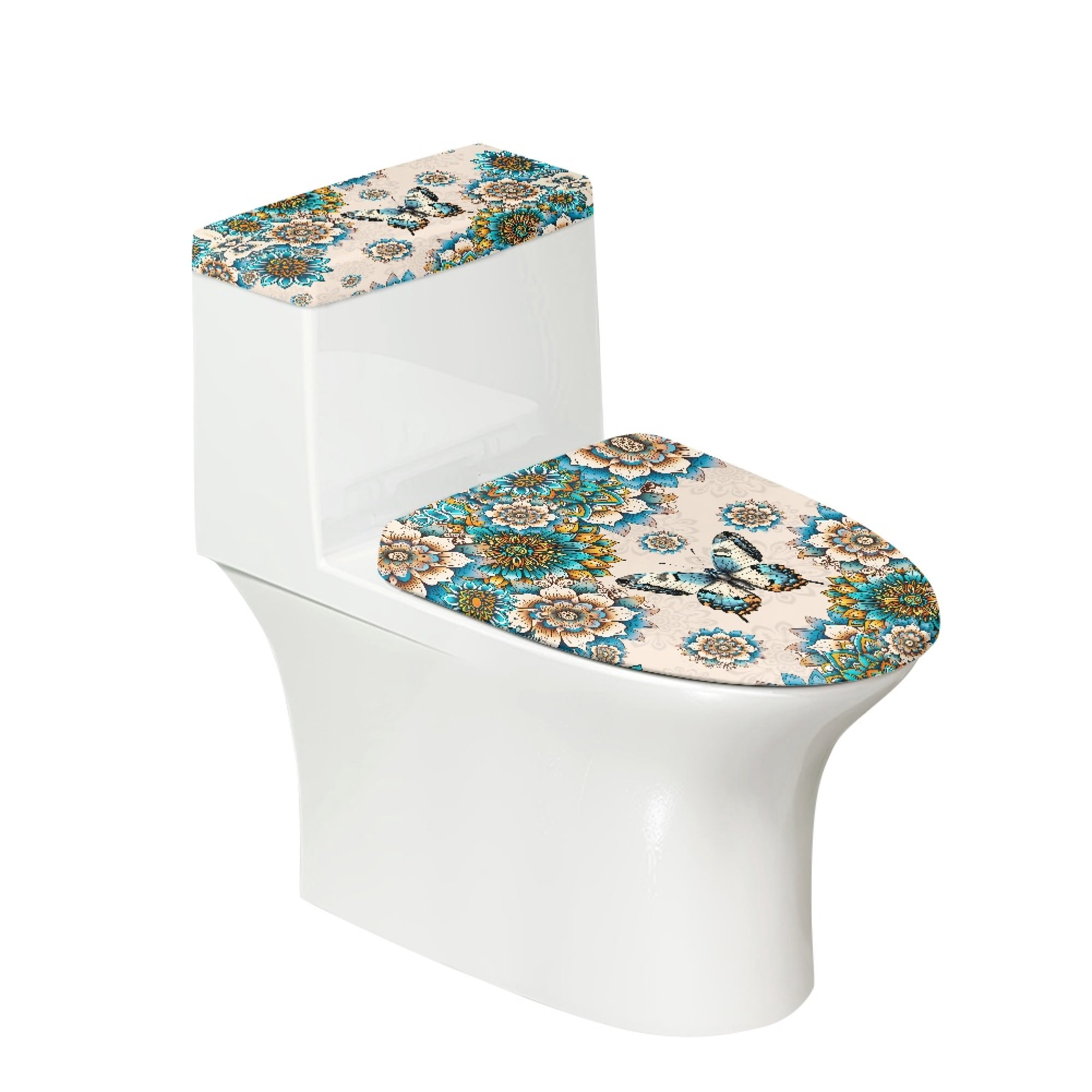 SEANATIVE Boho Bathroom Toilet Lid Seat Toilet Protector Cover Set of 2 ...