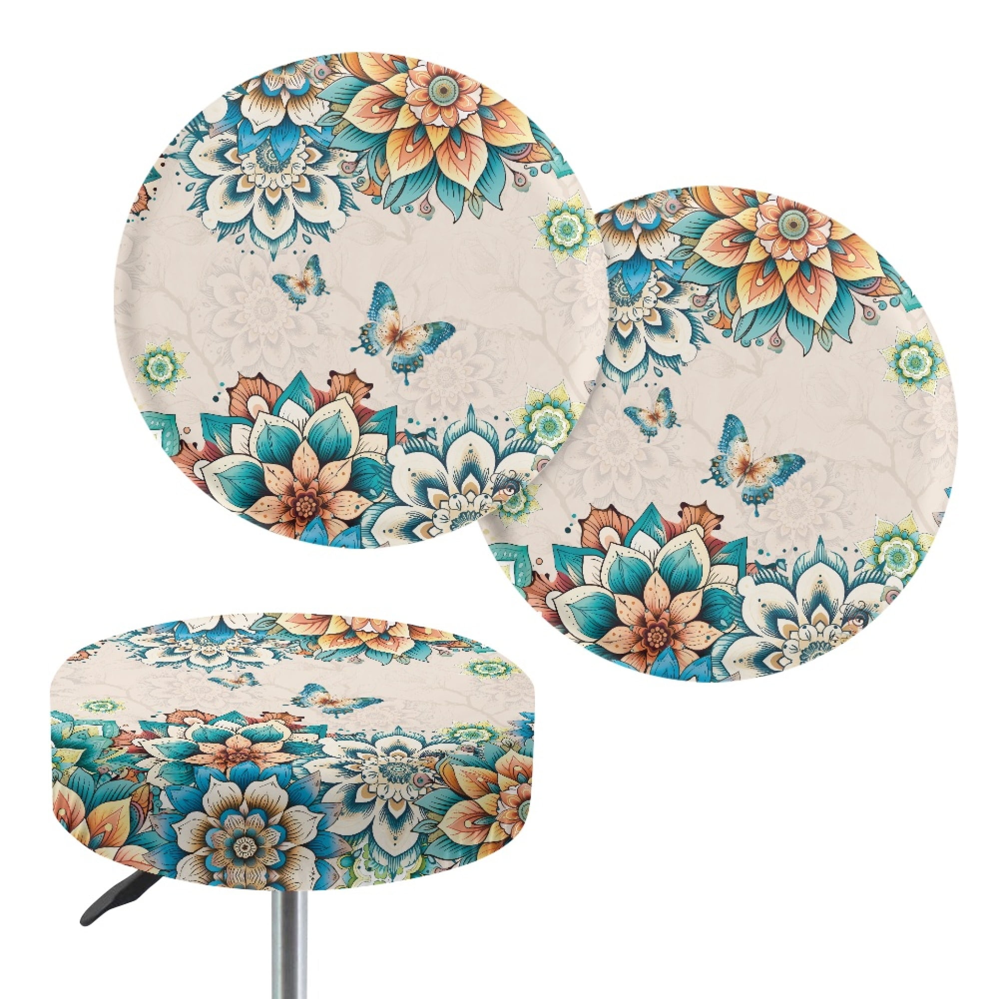 SEANATIVE Boho Mandala Bar Stool Slipcovers 2 Piece Butterfly Bar Stool ...