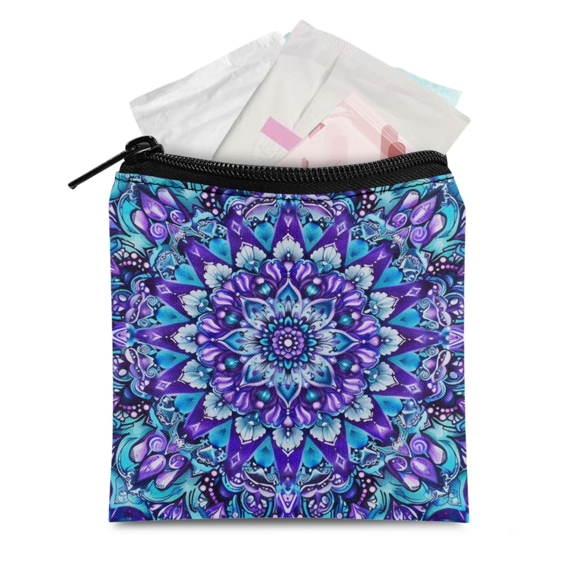 SEANATIVE Boho Mandala Flower Sanitary Napkin Storage Bag Feminine ...
